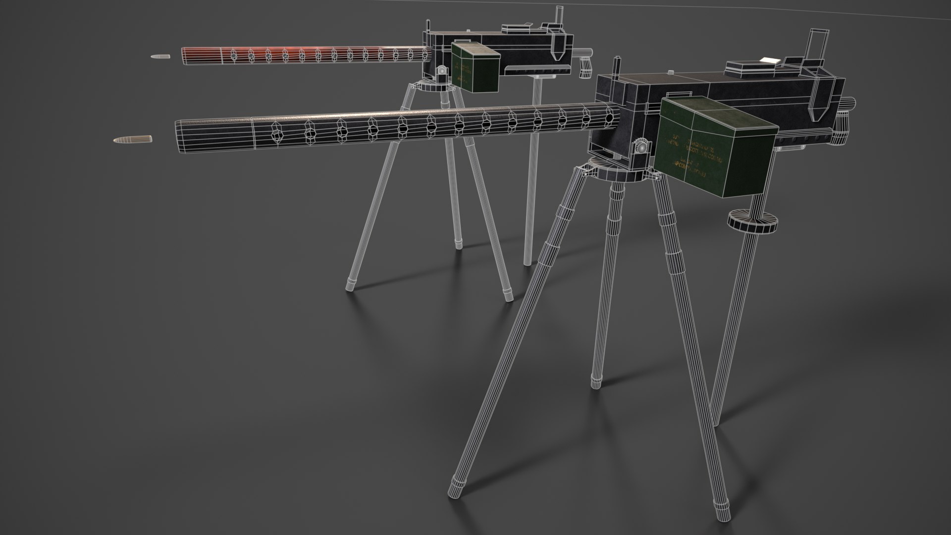 MachineGun Browning M1919 3D Model - TurboSquid 2093376
