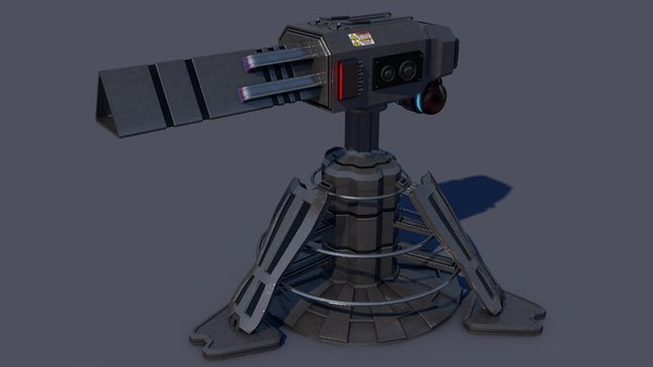 3D модель Sci-Fi Turret Gun - TurboSquid 1444901