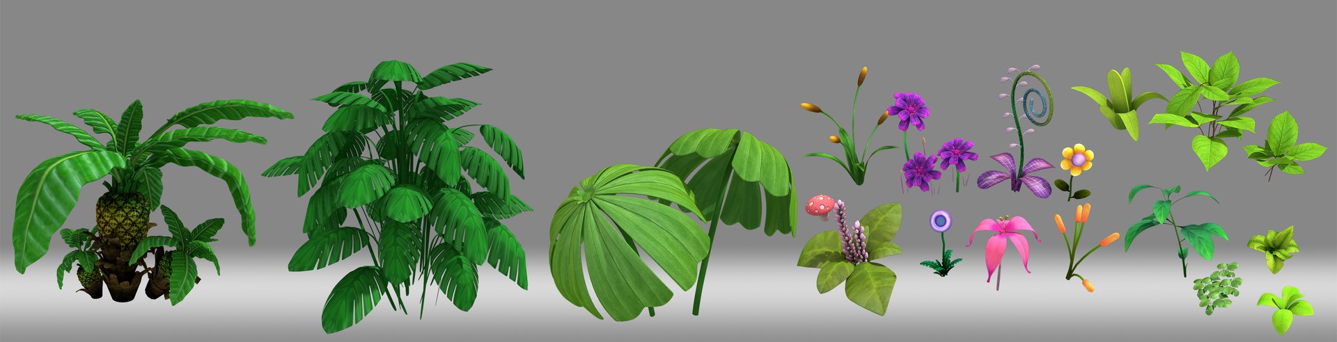 Cartoon Plant Shrub Flower 3D - TurboSquid 1516457