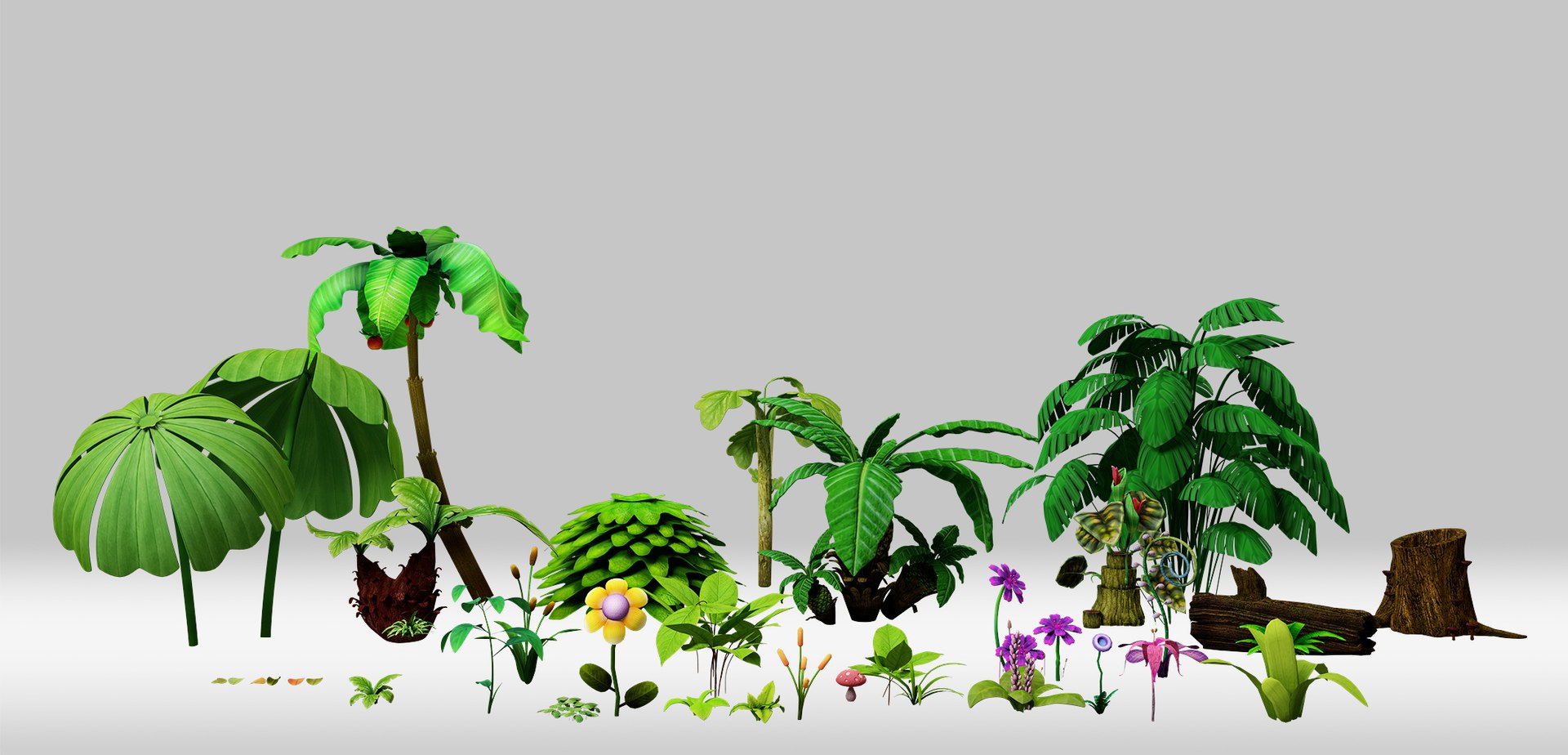 Cartoon Plant Shrub Flower 3D - TurboSquid 1516457