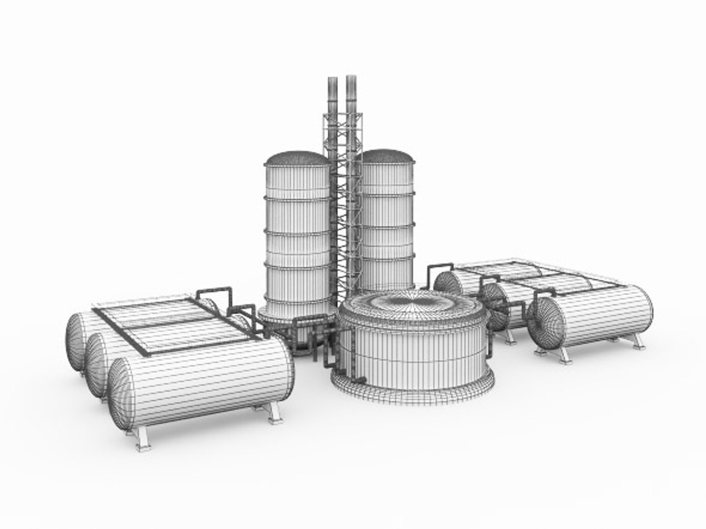 Oil Gas Factory 3d Model