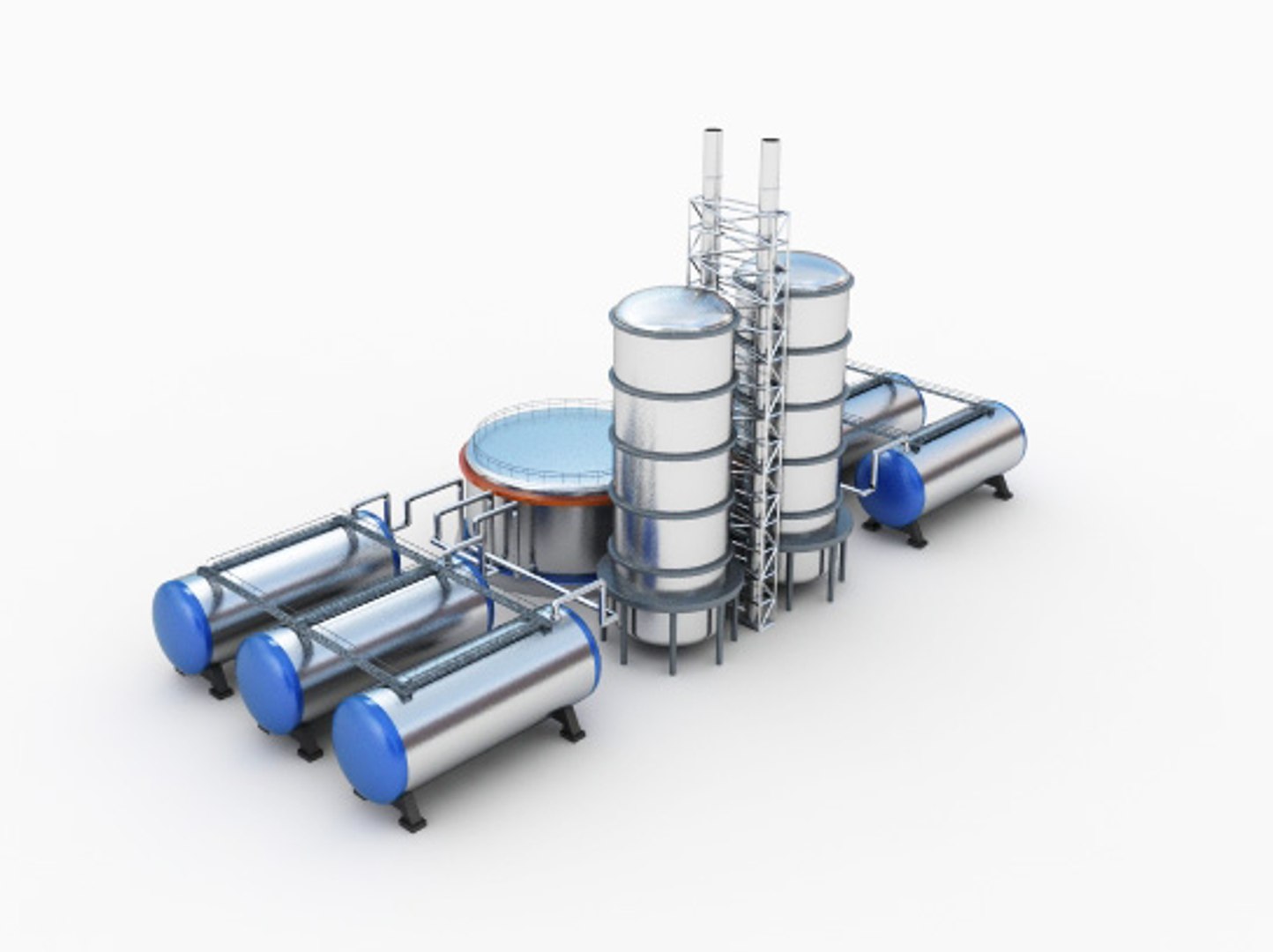 Oil Gas Factory 3d Model