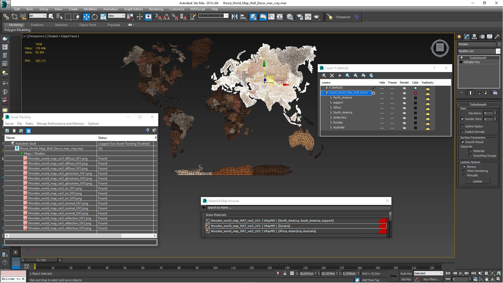 3D Model Wood World Map Wall Decor - TurboSquid 2202821