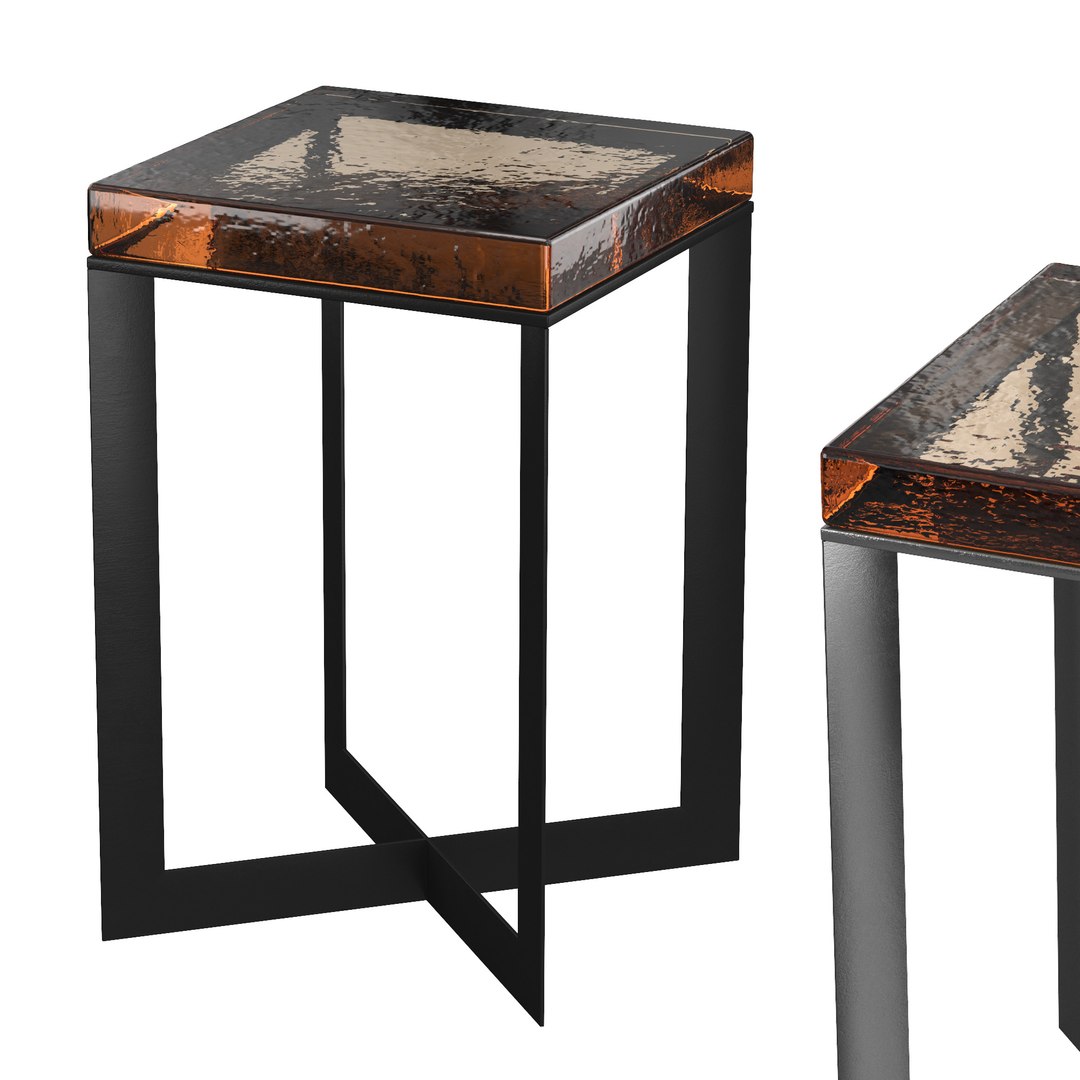 3D Lennie Amber Cast Glass End Table - TurboSquid 2299466