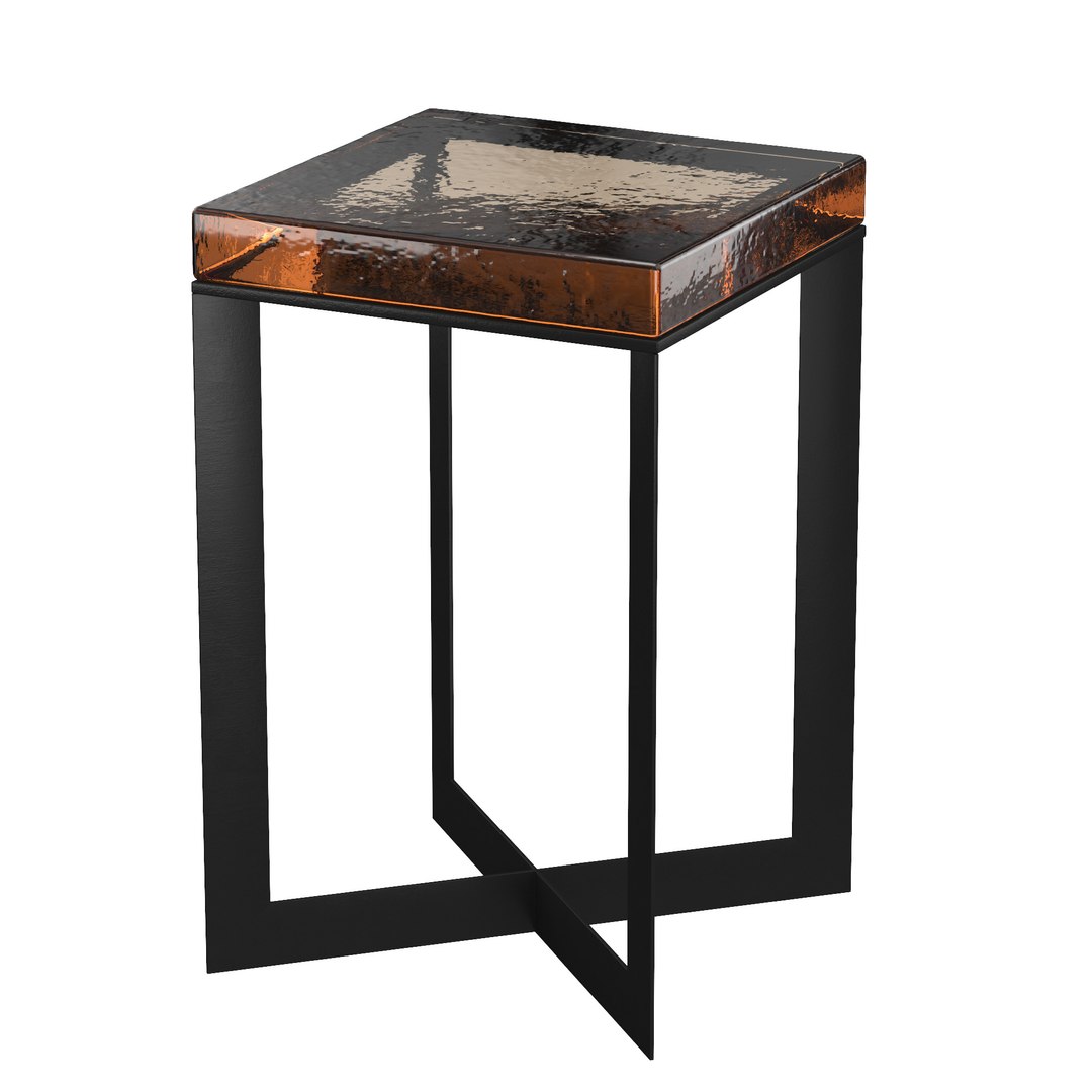 3D Lennie Amber Cast Glass End Table - TurboSquid 2299466