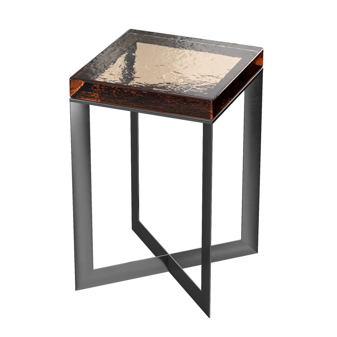 3D Lennie Amber Cast Glass End Table - TurboSquid 2299466