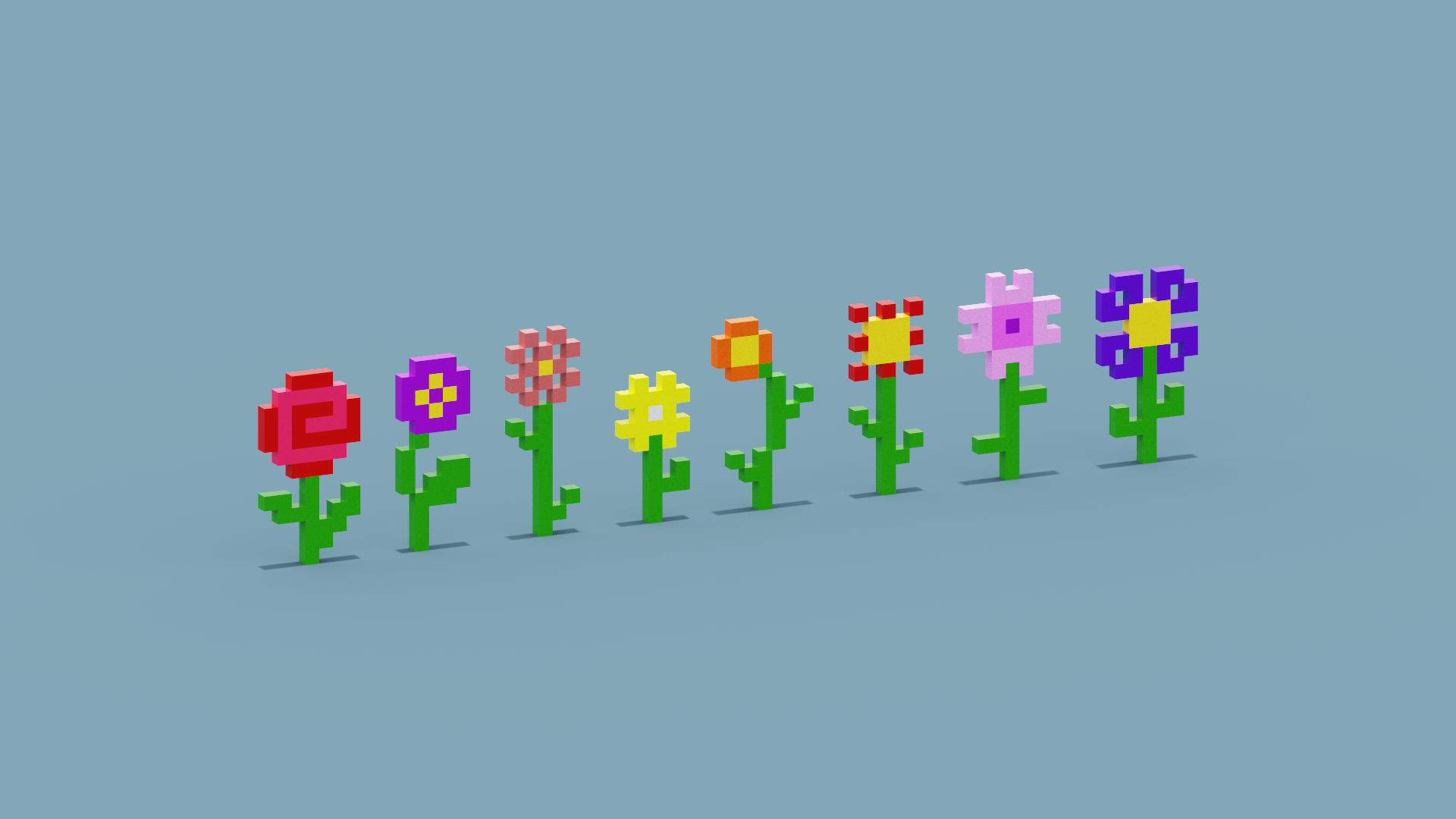 Pixel Flowers 3D Model - TurboSquid 1933760