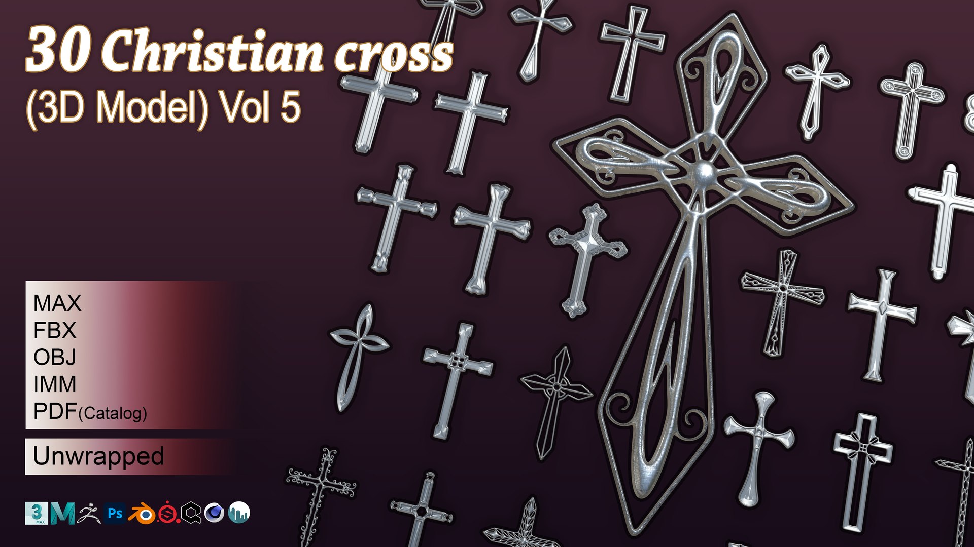 3D 30 Christian Cross 3D Model Vol 5 - TurboSquid 2242800