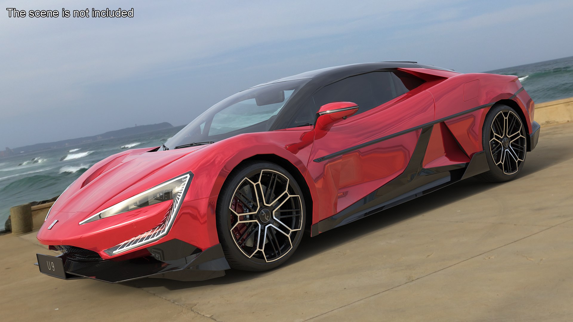 3D Supercar BYD Yangwang U9 Red Simplified - TurboSquid 2343068