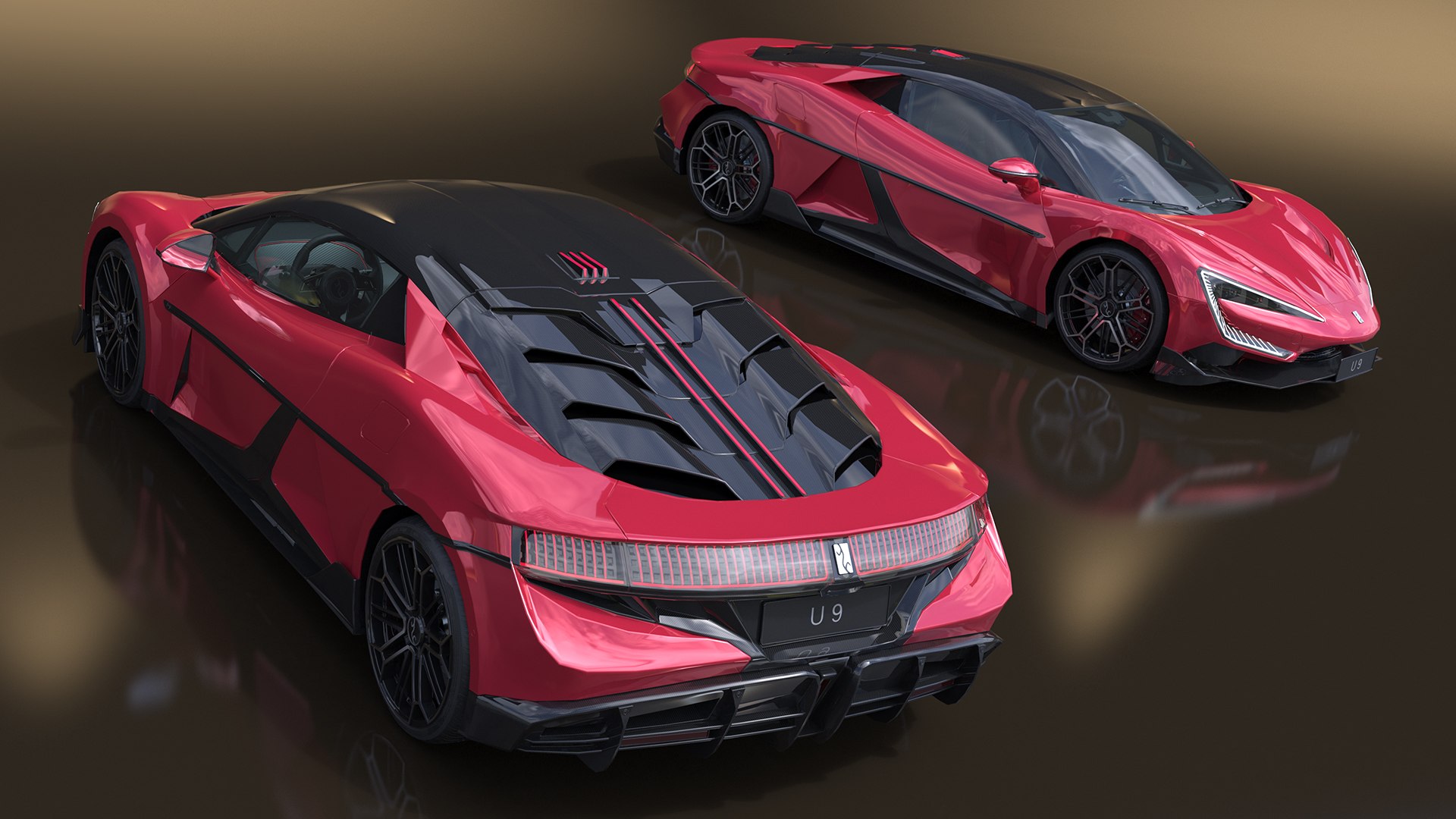 3D Supercar BYD Yangwang U9 Red Simplified - TurboSquid 2343068