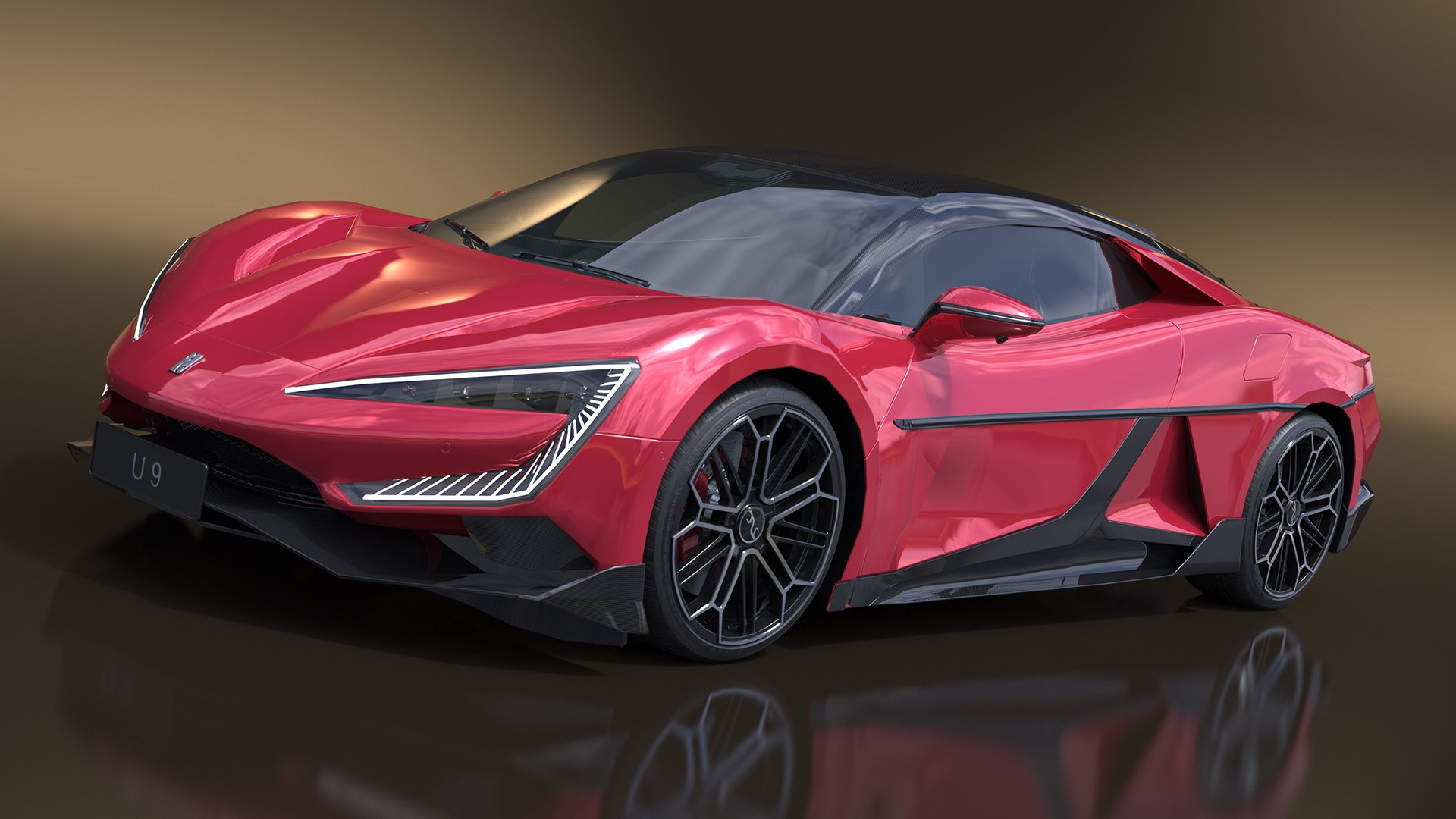3D Supercar BYD Yangwang U9 Red Simplified - TurboSquid 2343068