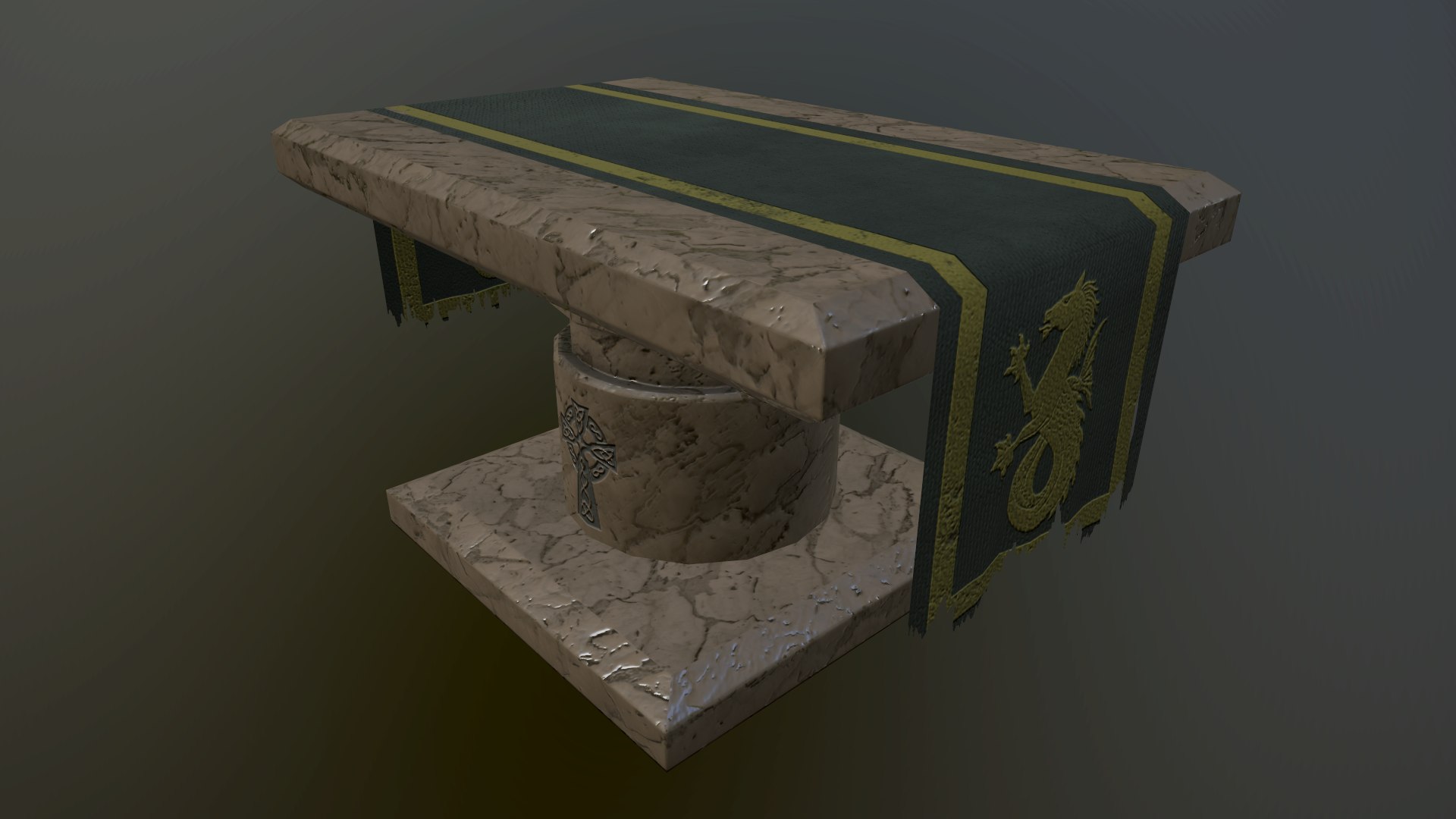 Stone table 3D model - TurboSquid 1369167
