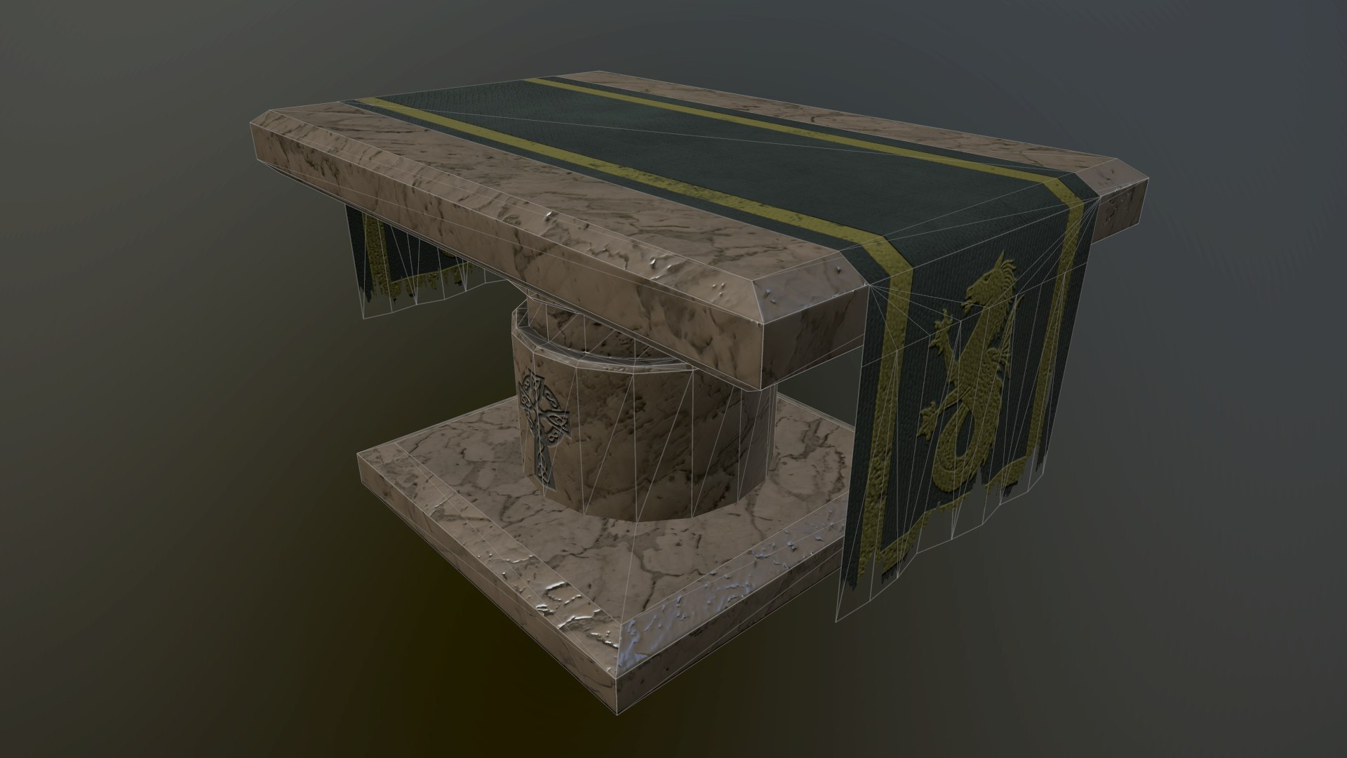 Stone table 3D model - TurboSquid 1369167