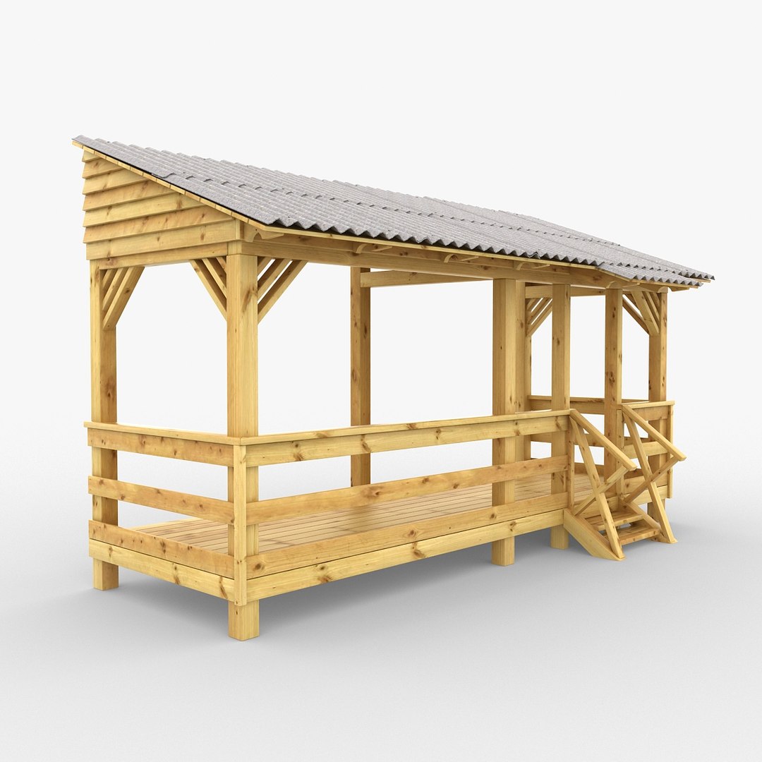 Wooden Veranda 3d Max