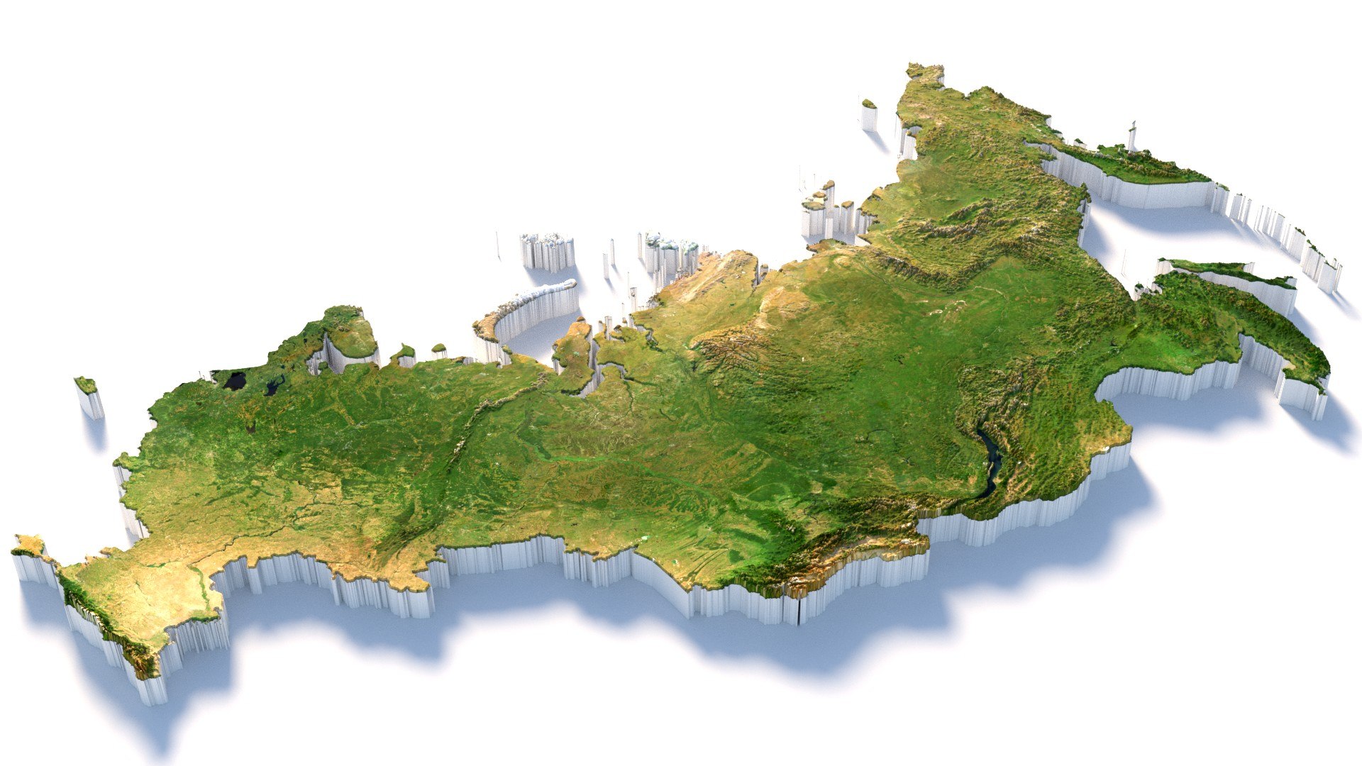 3D Model Russia Terrain Map - TurboSquid 2336691