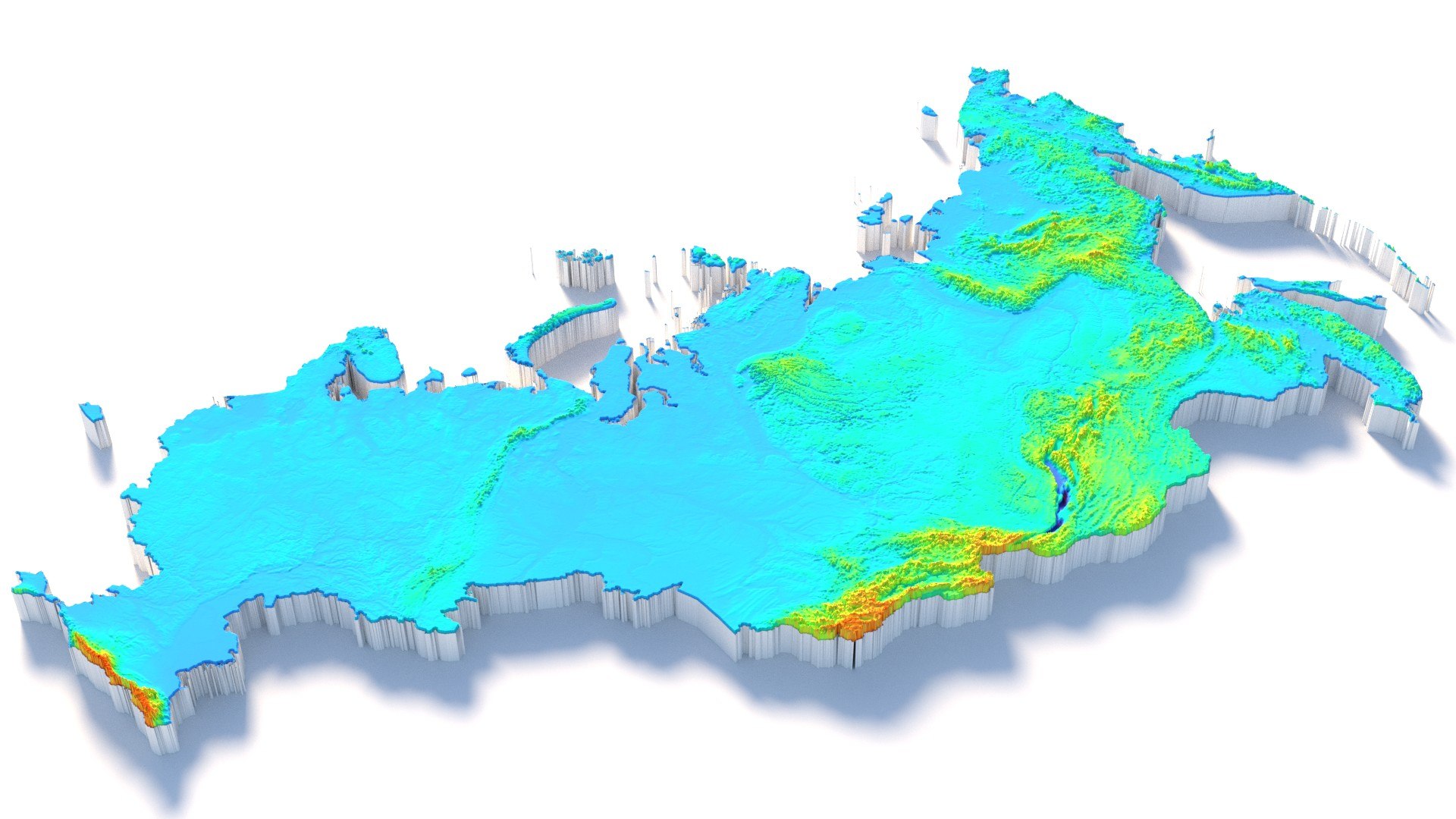 3D Model Russia Terrain Map - TurboSquid 2336691