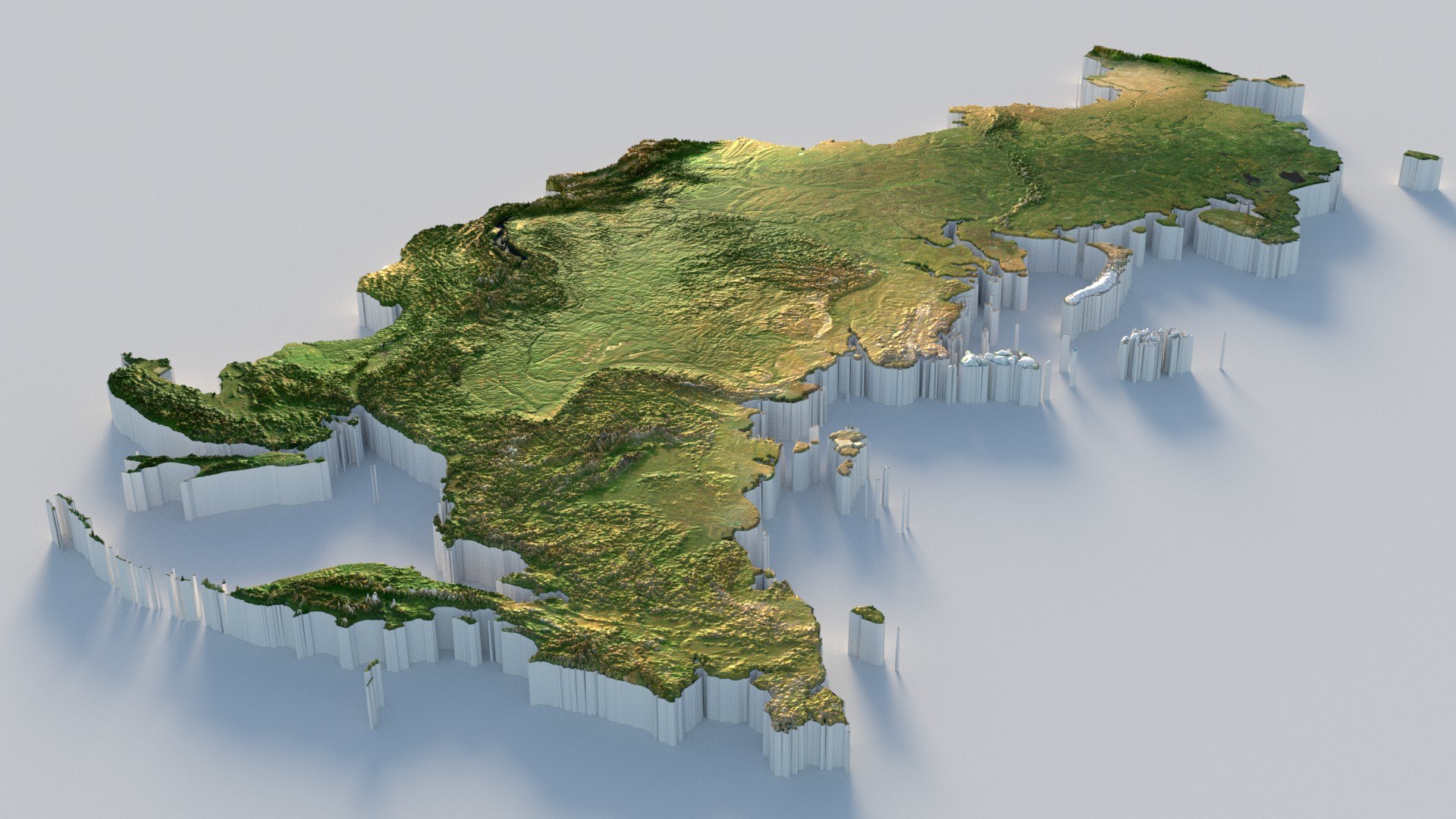 3D Model Russia Terrain Map - TurboSquid 2336691