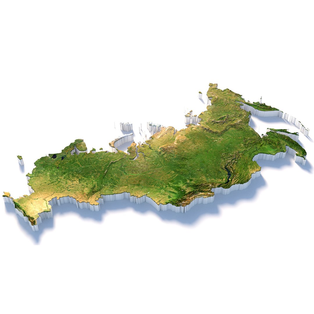 3D Model Russia Terrain Map - TurboSquid 2336691