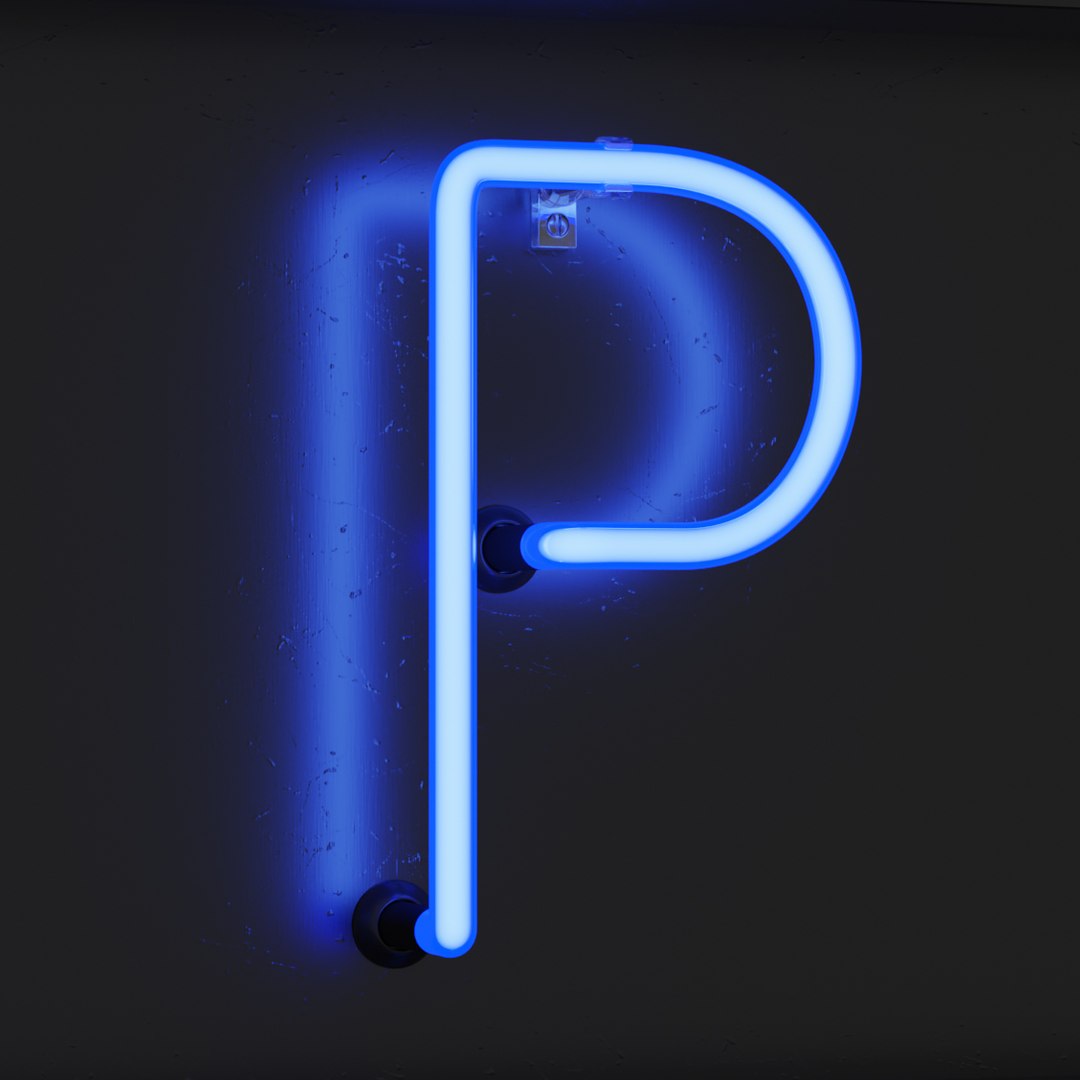 3D Neon P model - TurboSquid 1914519