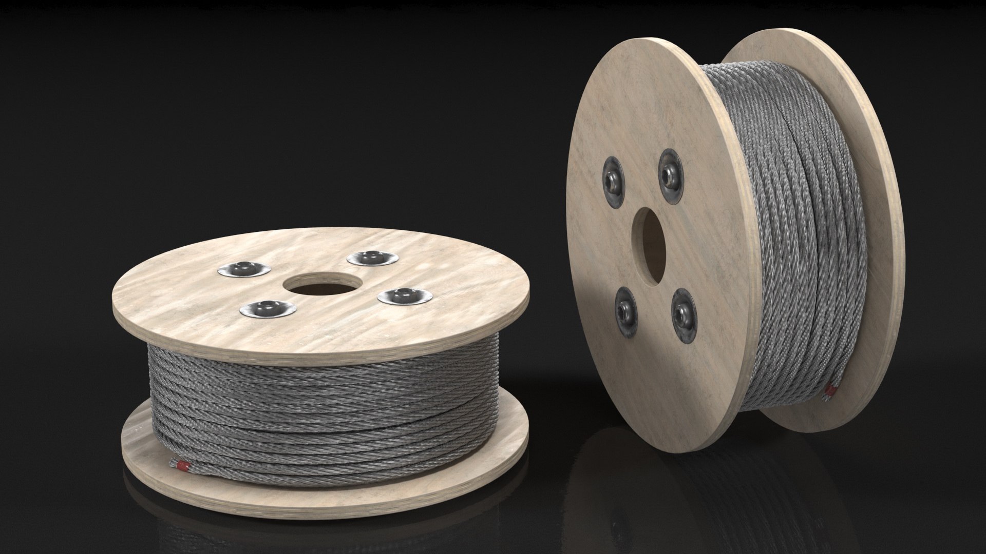 3D Srawl Warp Steel Rope Wooden Coil Model - TurboSquid 2051141