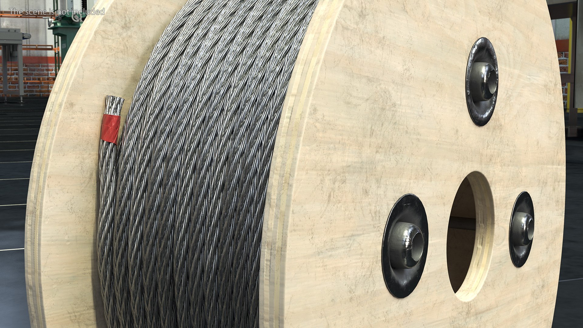 3D Srawl Warp Steel Rope Wooden Coil Model - TurboSquid 2051141