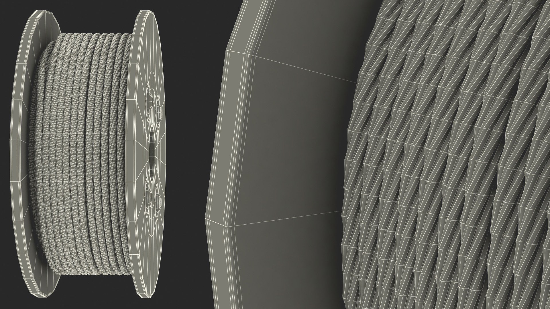 3D Srawl Warp Steel Rope Wooden Coil Model - TurboSquid 2051141