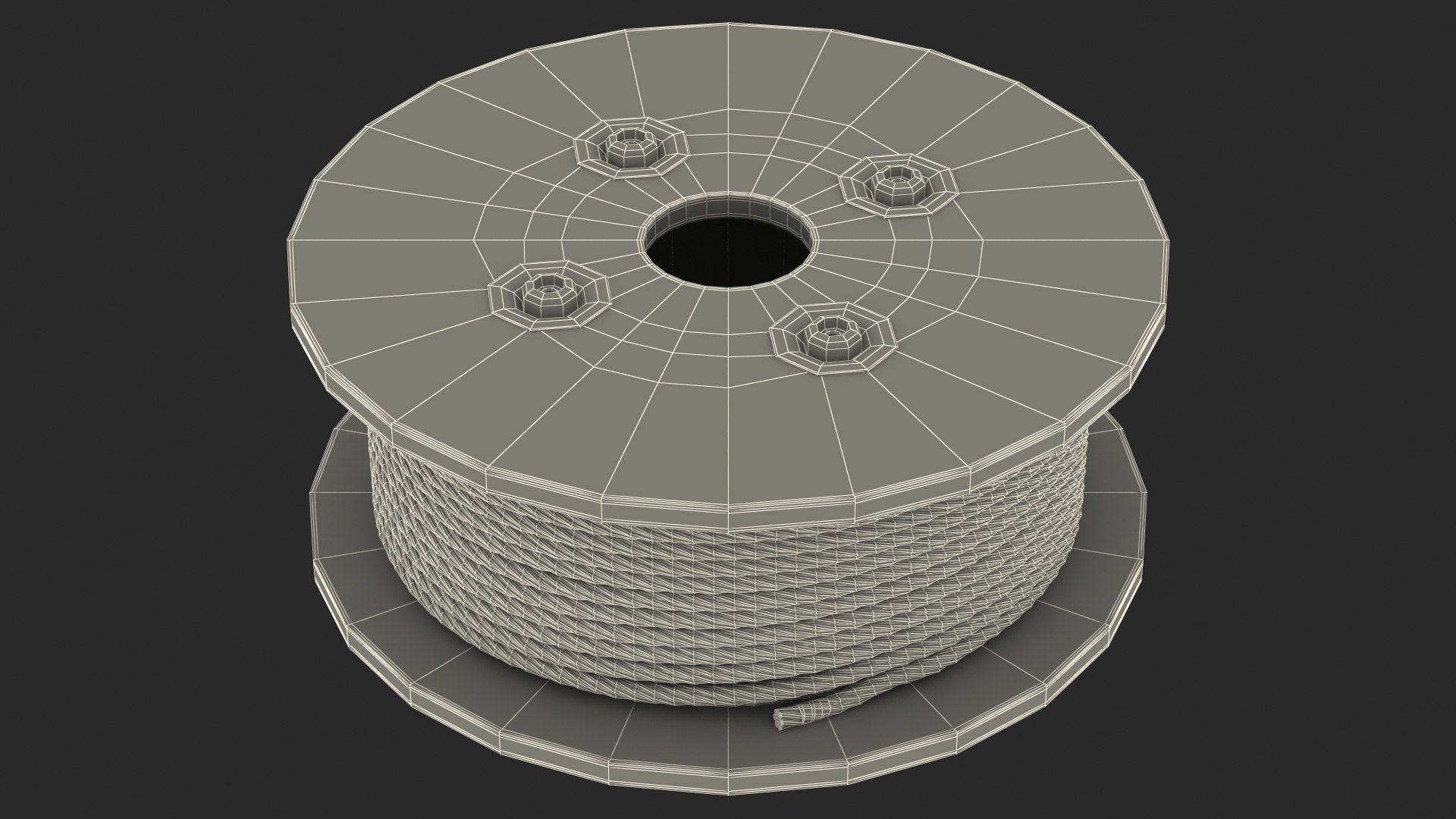 3D Srawl Warp Steel Rope Wooden Coil Model - TurboSquid 2051141