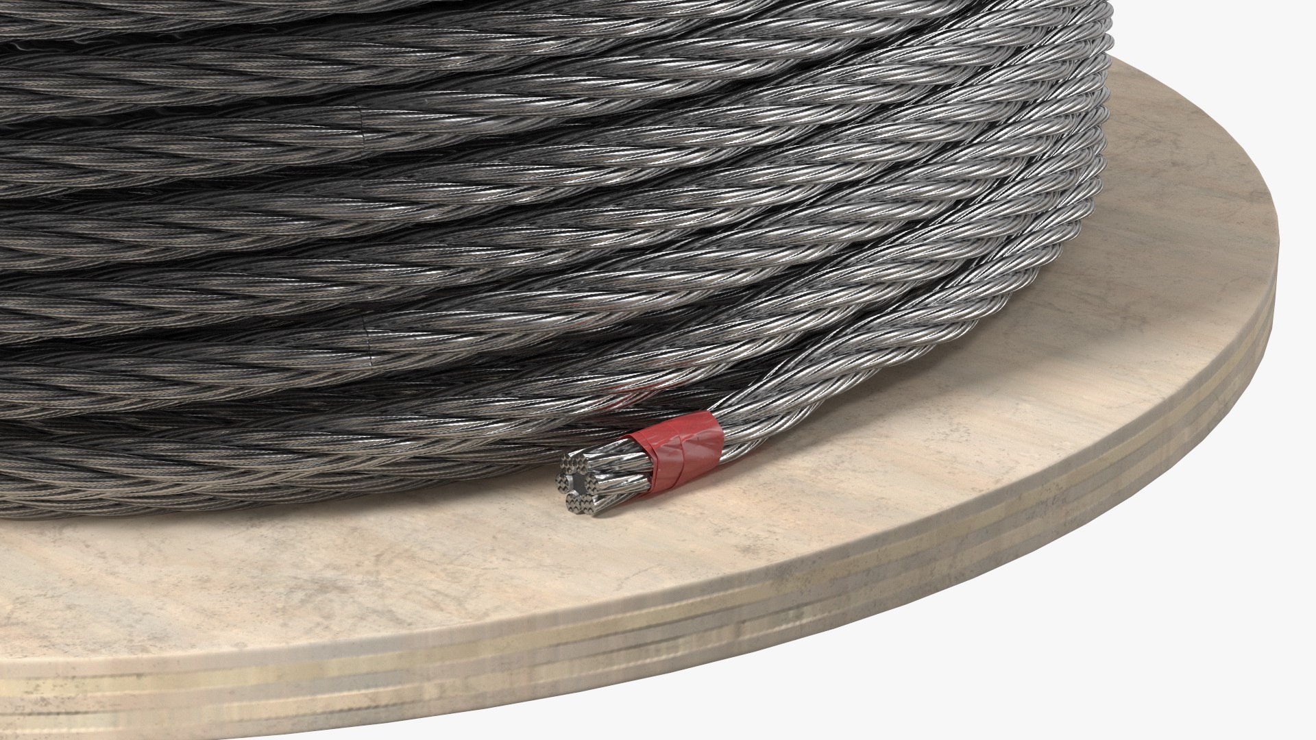 3D Srawl Warp Steel Rope Wooden Coil Model - TurboSquid 2051141