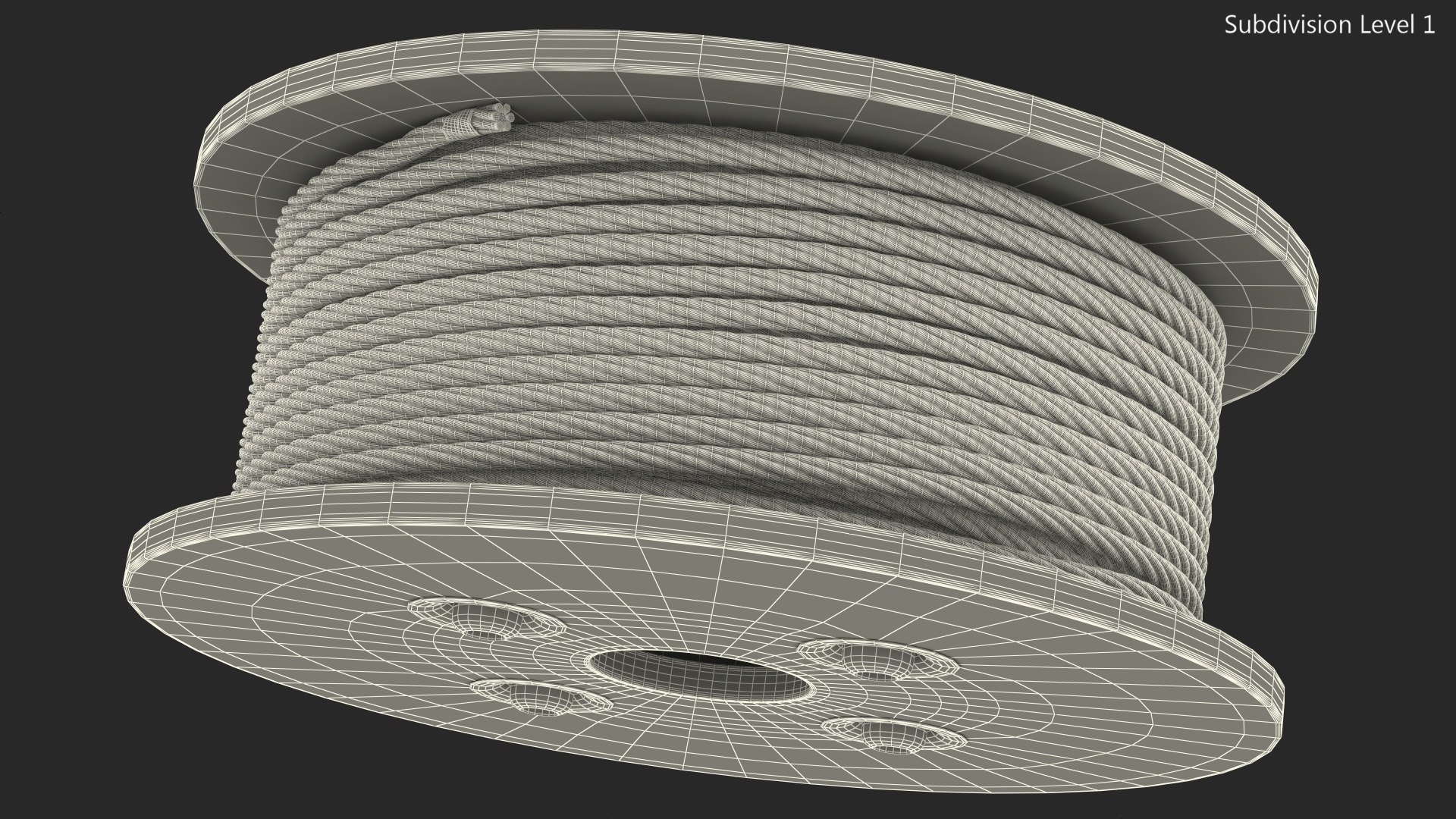 3D Srawl Warp Steel Rope Wooden Coil Model - TurboSquid 2051141
