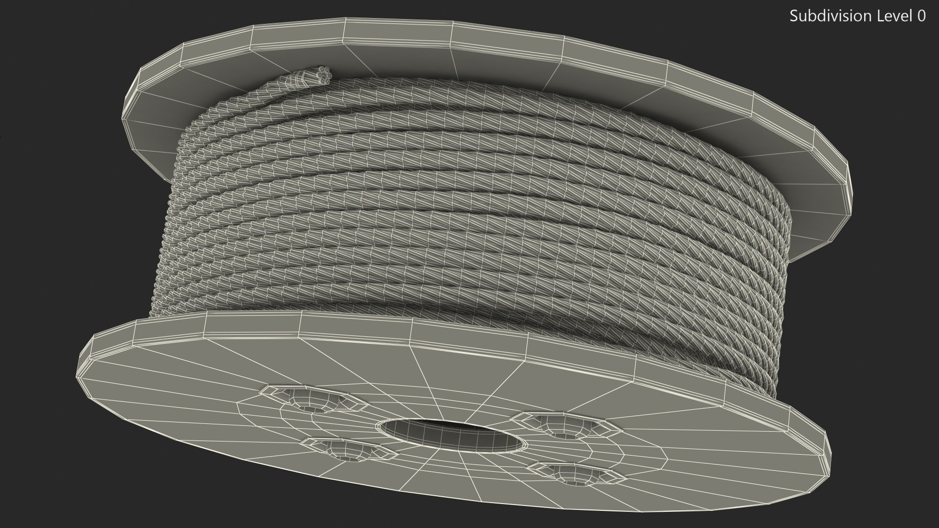 3D Srawl Warp Steel Rope Wooden Coil Model - TurboSquid 2051141