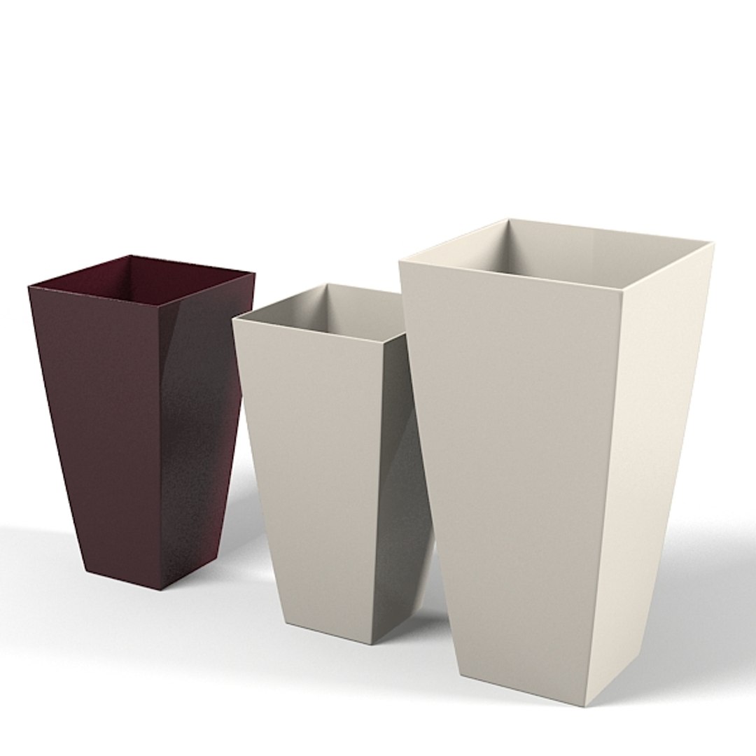 3d Model Of Cubico Floor Planter