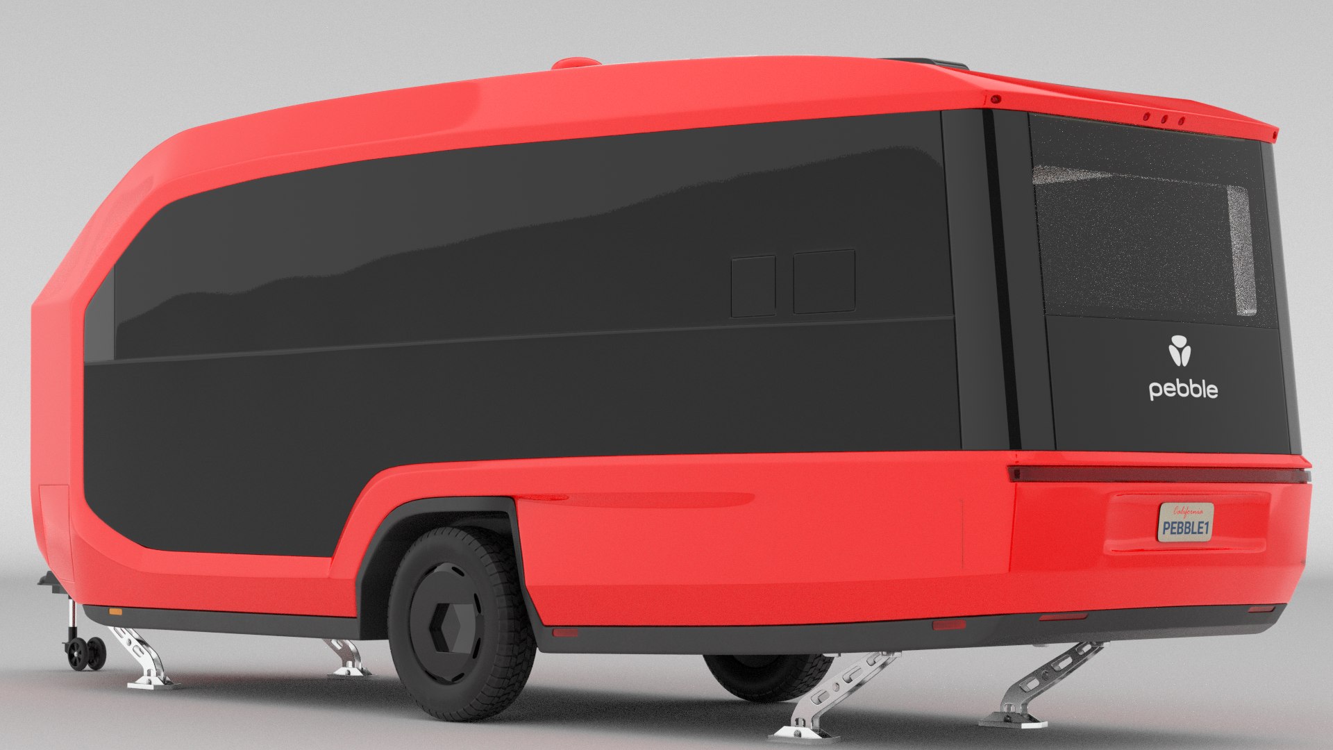 3D Pebble Flow Electric Travel Trailer Red Full Model - TurboSquid 2202245