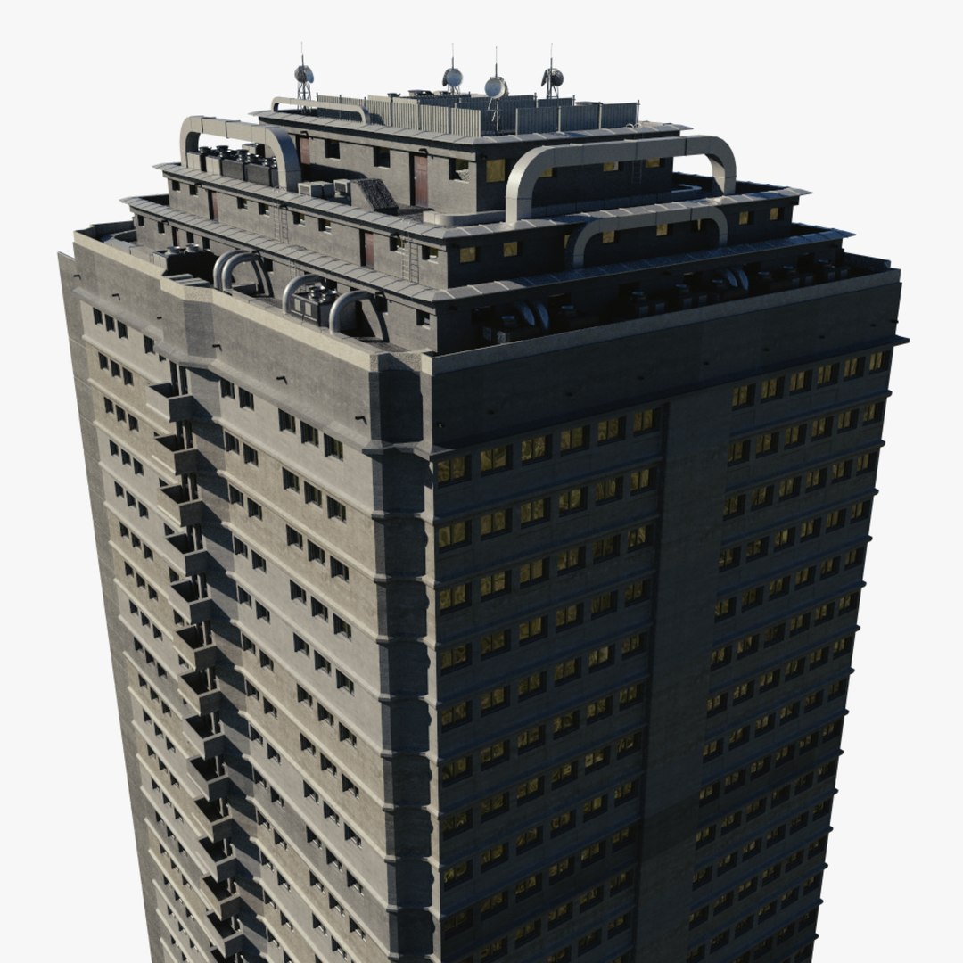 3D Model Building Skyscraper City Town Downtown Office Space Work Street Futuristic Utopia ...
