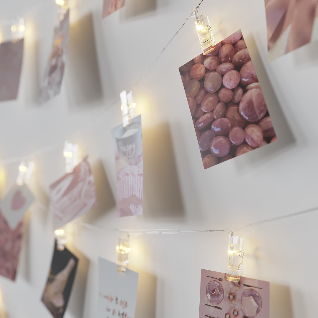 3D Editable photo garland love model - TurboSquid 2021266