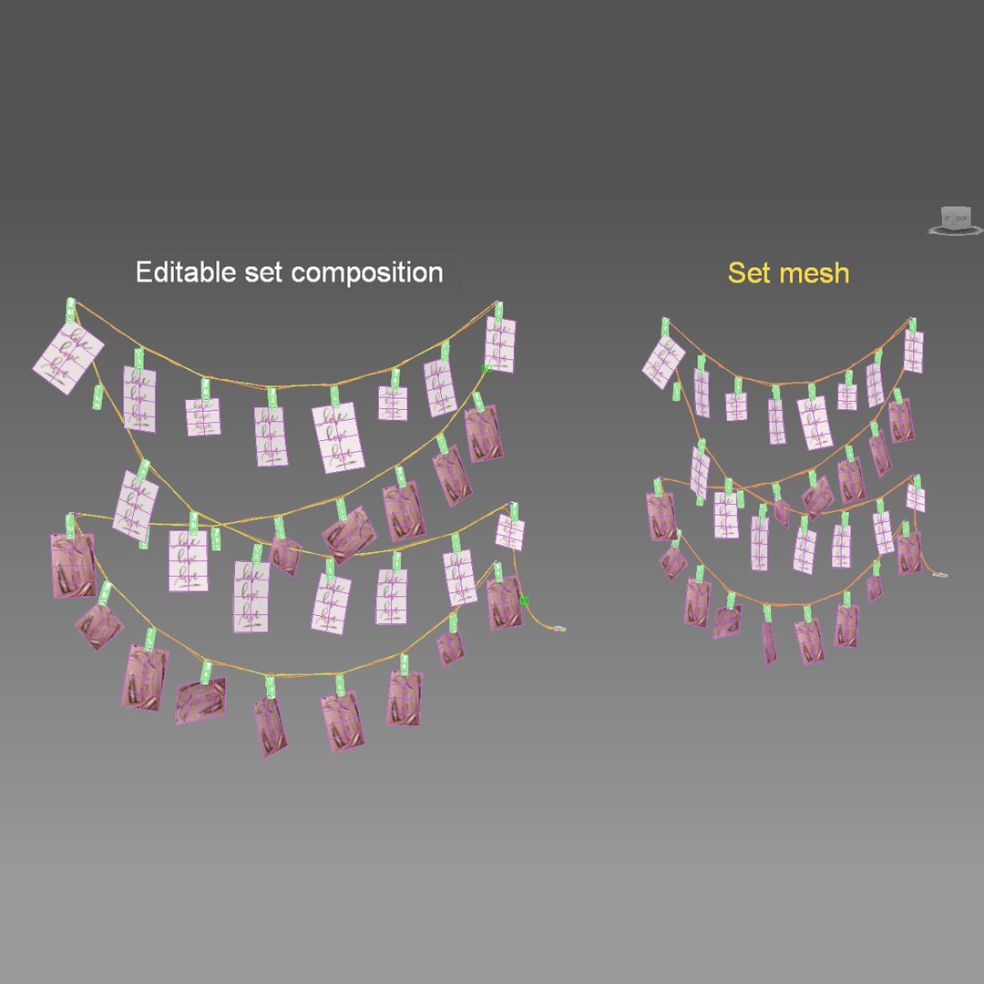 3D Editable photo garland love model - TurboSquid 2021266