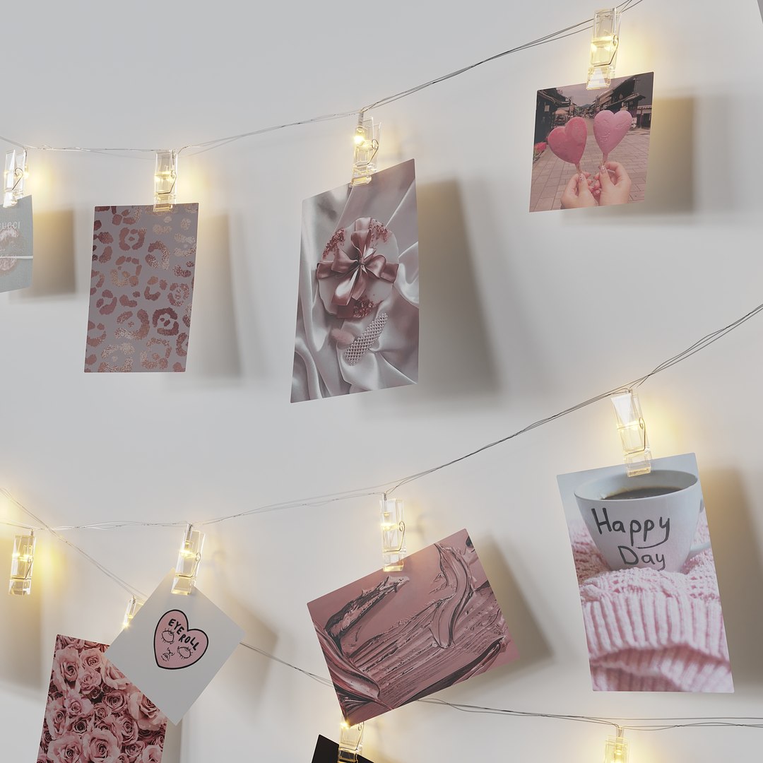 3D Editable photo garland love model - TurboSquid 2021266