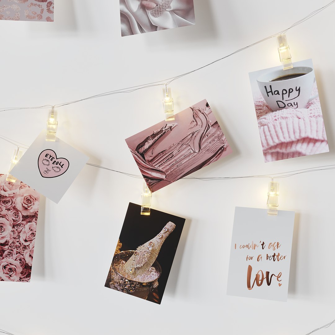 3D Editable photo garland love model - TurboSquid 2021266