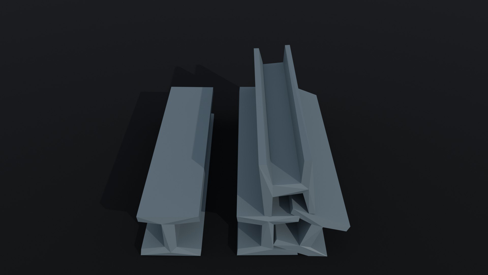 3D Low-poly Cartoon Industrial Metal Beams Polygonal Style - TurboSquid ...