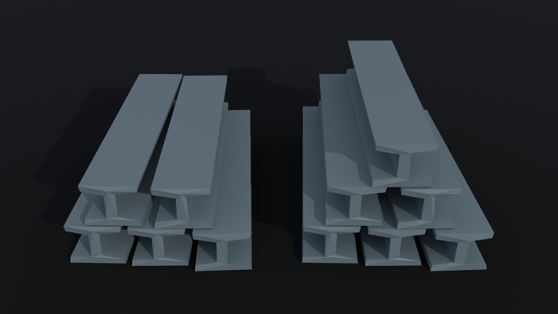 3D Low-poly Cartoon Industrial Metal Beams Polygonal Style - TurboSquid ...