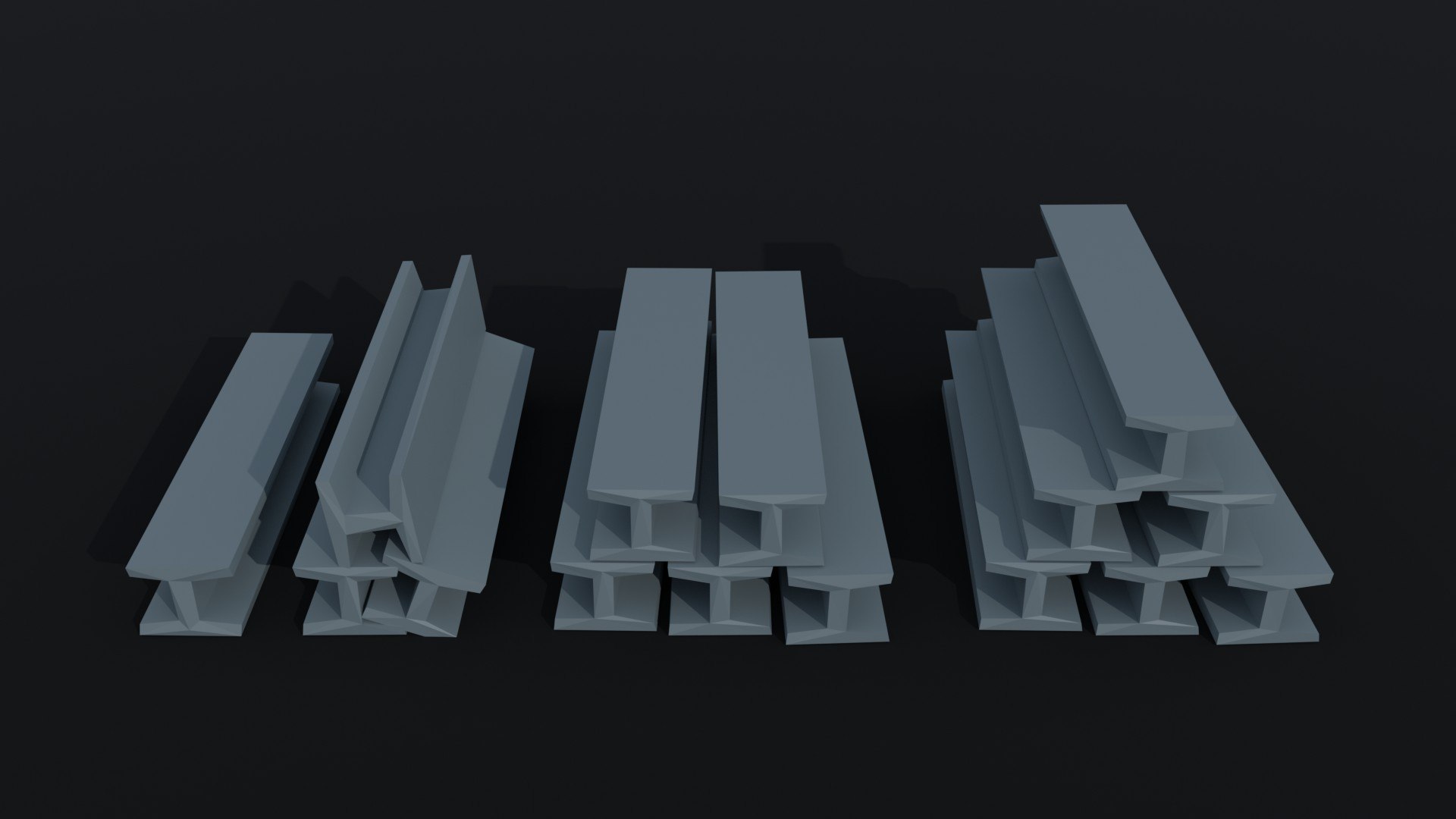 3D Low-poly Cartoon Industrial Metal Beams Polygonal Style - TurboSquid ...