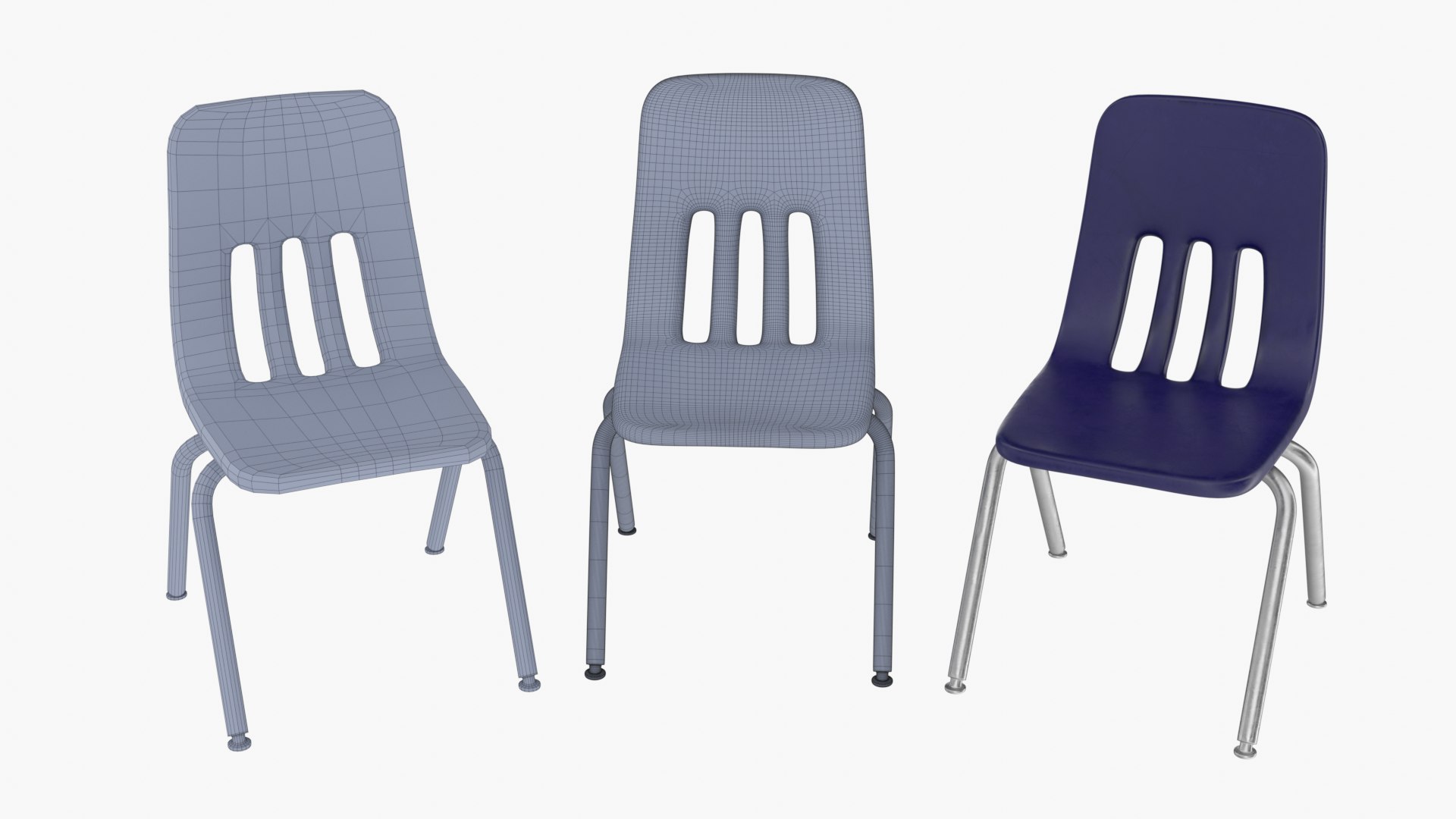 School Chair V2 3D Model - TurboSquid 2230470