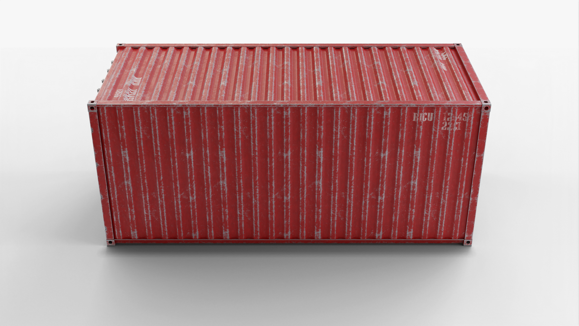 20Ft Cargo Container - Red - Dirty 3D Model - TurboSquid 1973923
