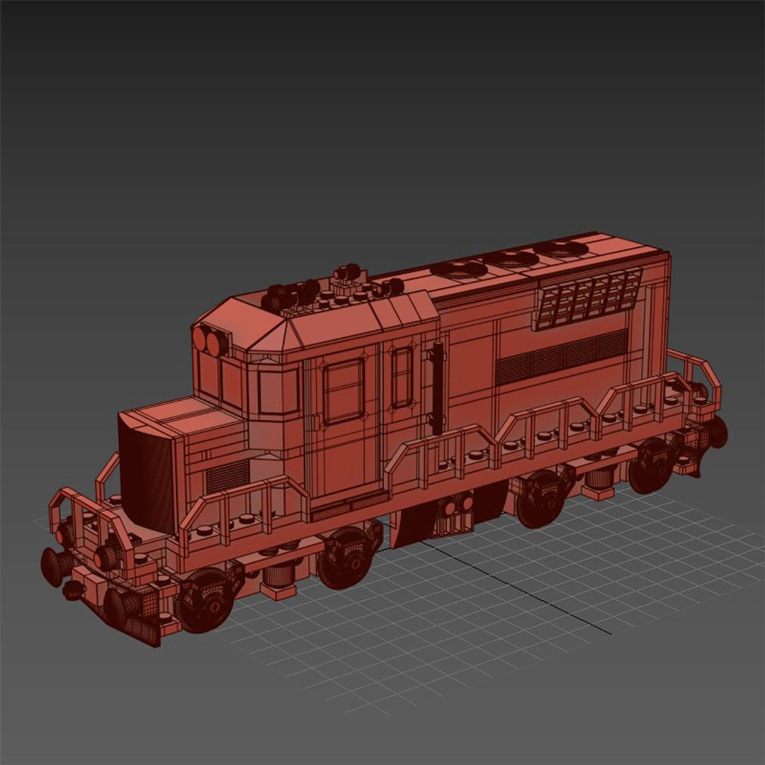 3D Model Train Lego Locomotive Red - TurboSquid 2259173