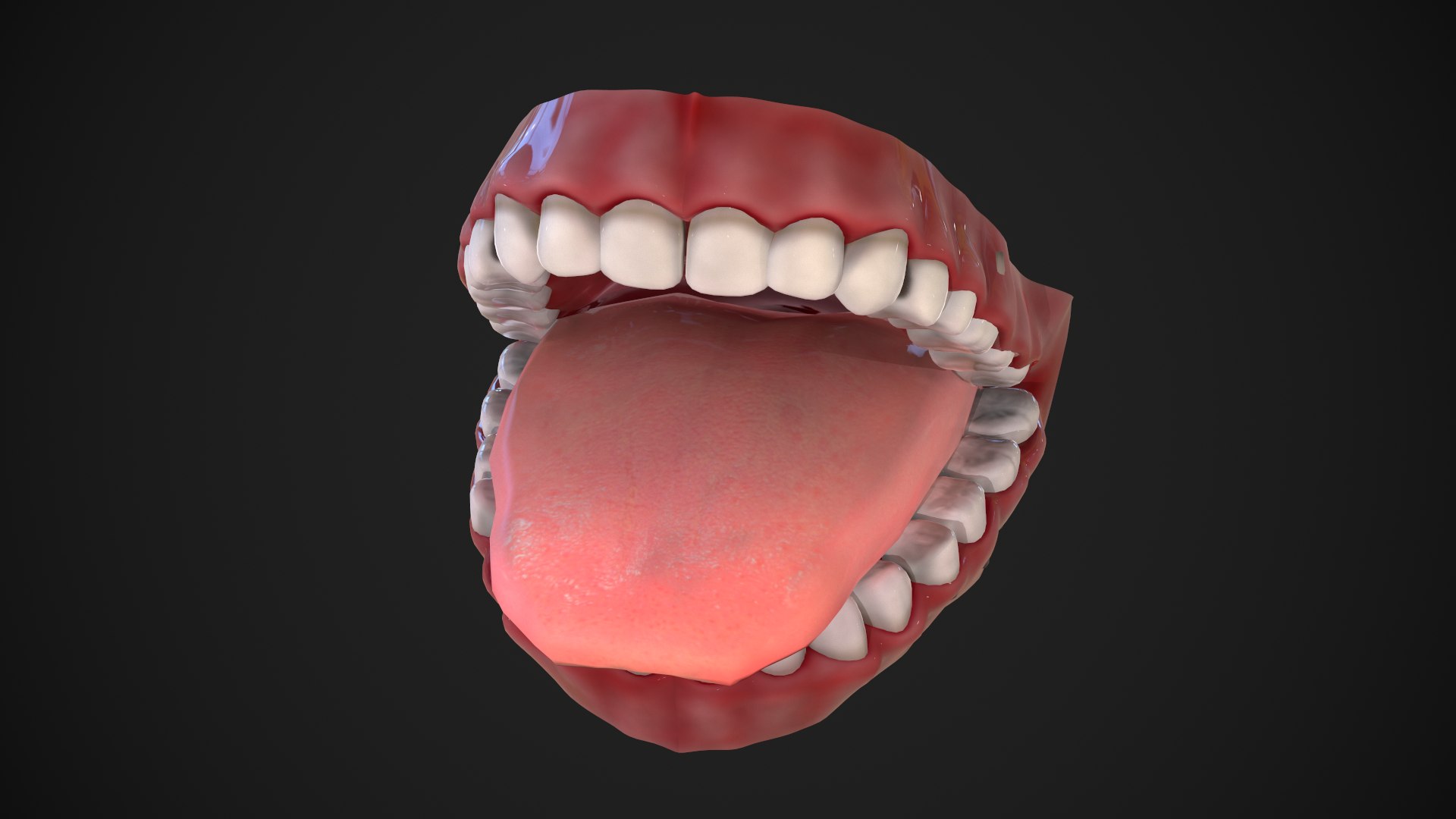 Ental Mouth And Teeth Model Rigged For Animation Or Printing Low-poly ...