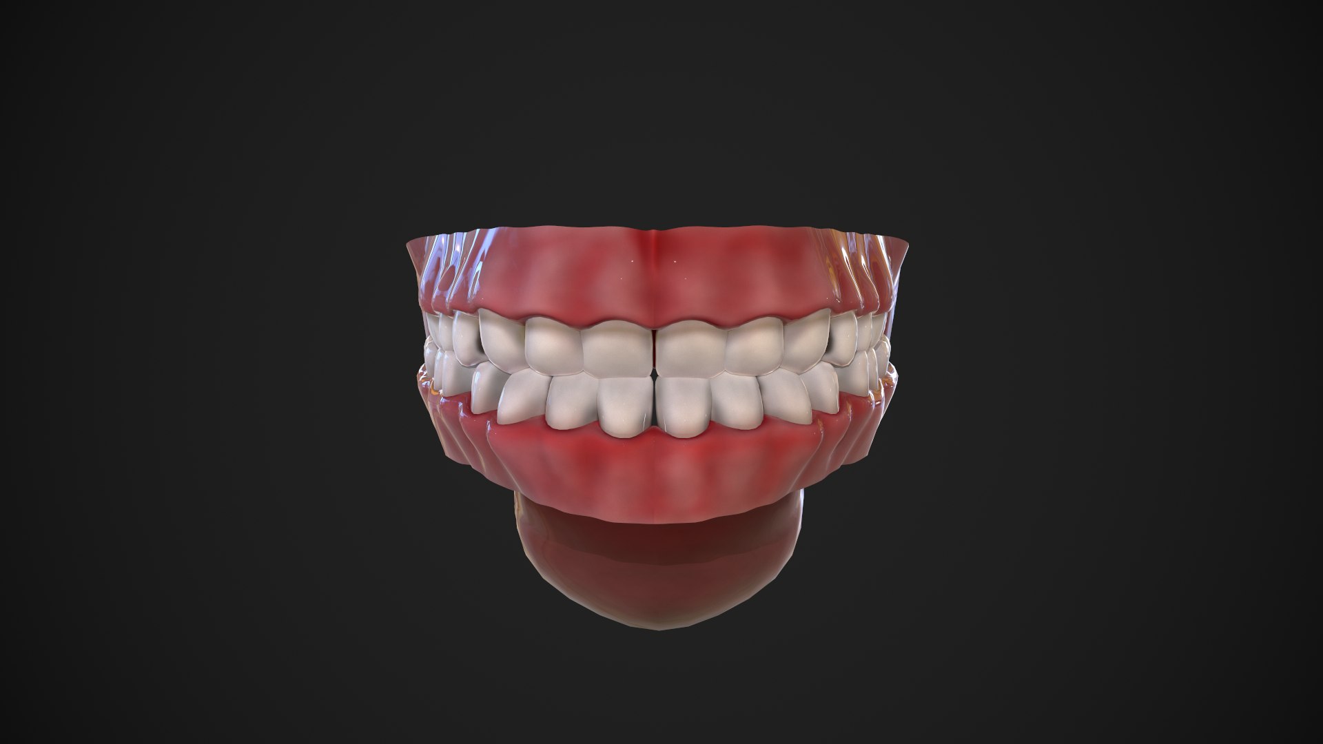 Ental Mouth And Teeth Model Rigged For Animation Or Printing Low-poly ...