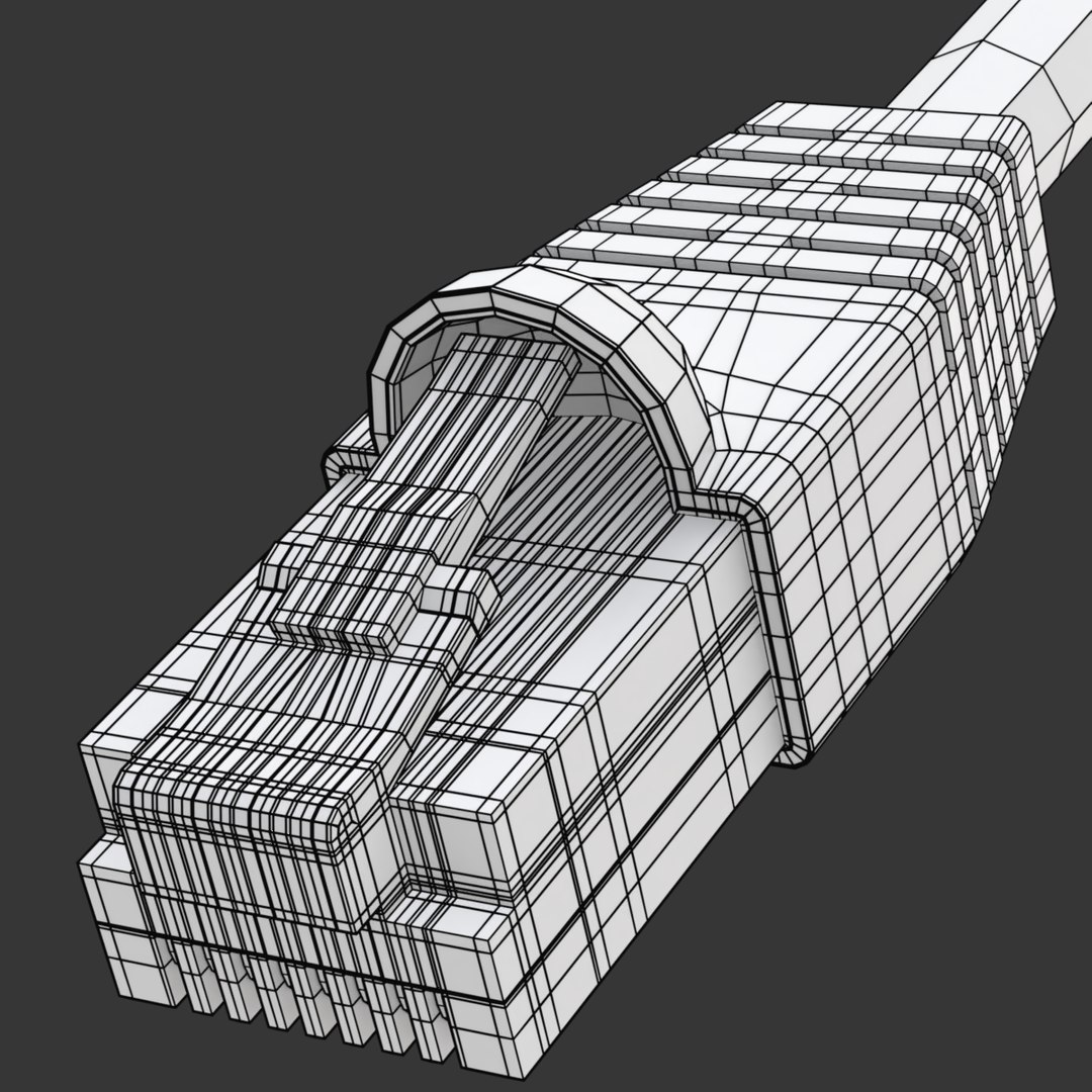 3D ethernet plug rj-45 model - TurboSquid 1703274
