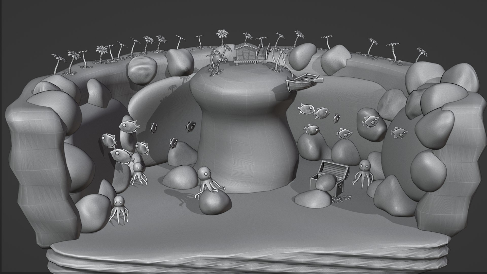 3D Treasure Island Scenery Model - TurboSquid 1965478