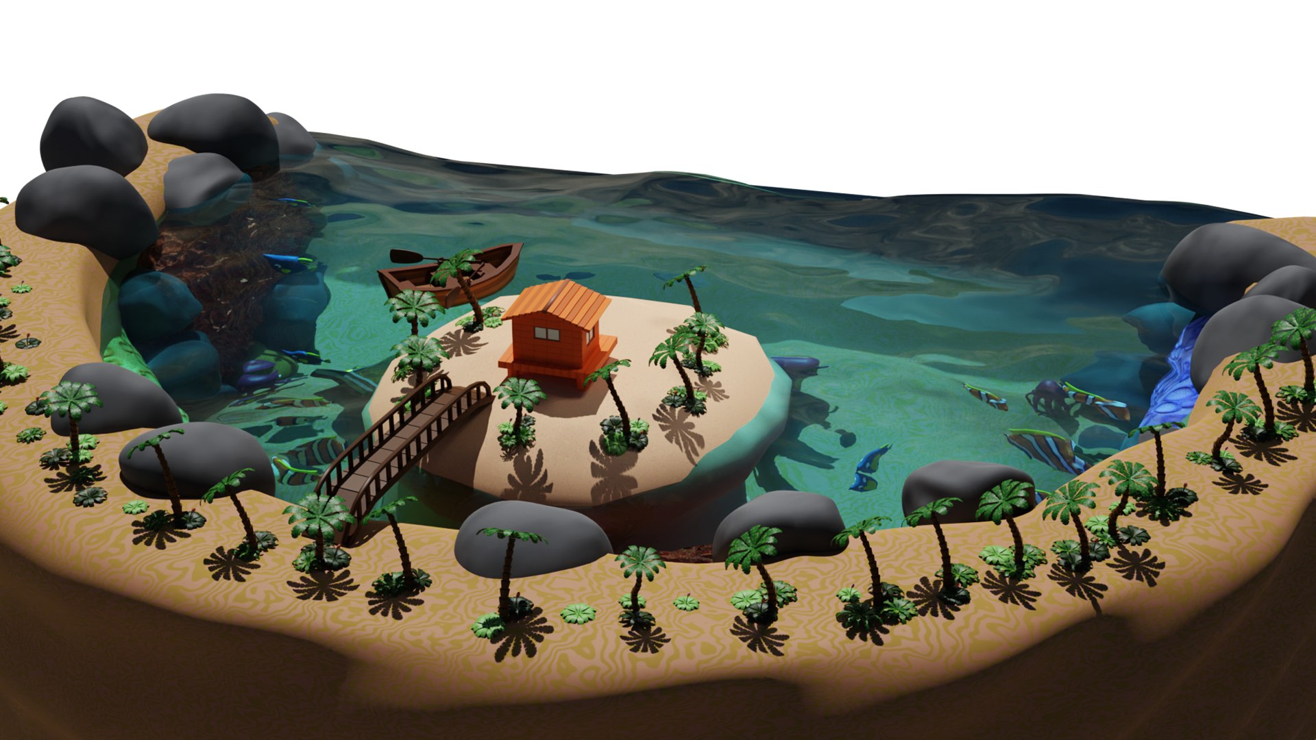 3D Treasure Island Scenery Model - TurboSquid 1965478