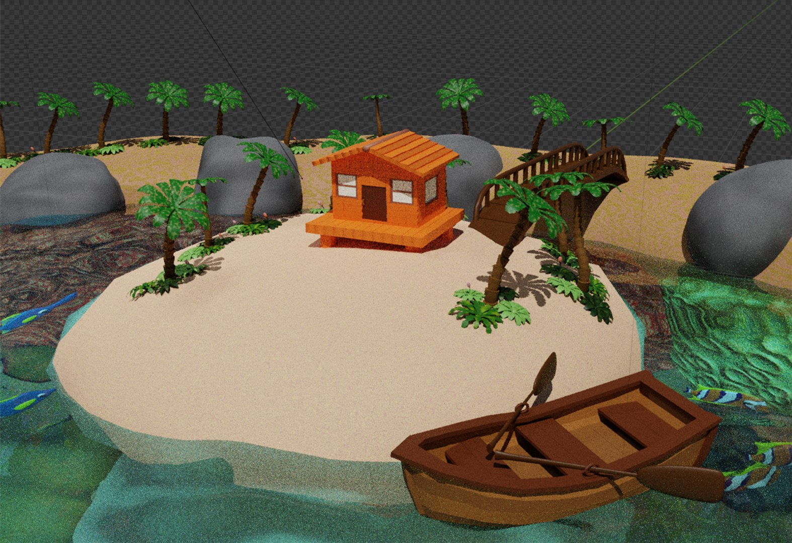 3D Treasure Island Scenery Model - TurboSquid 1965478