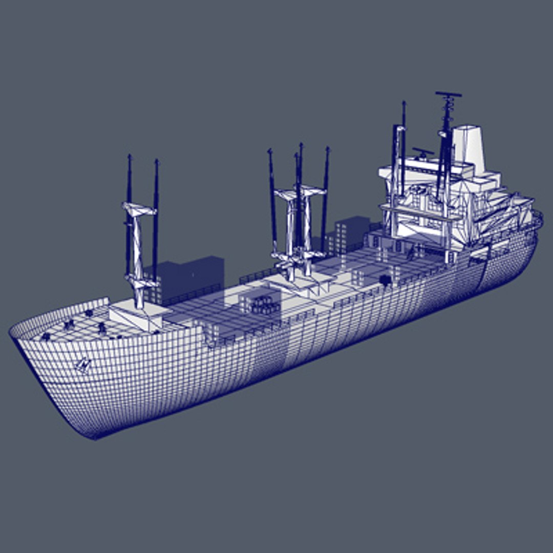 Coastal Freighter Ship 3d Model